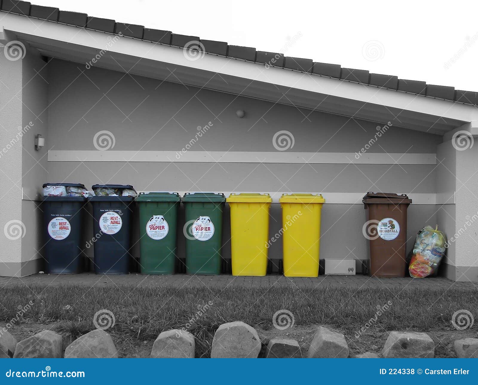 Garbage Cans stock photo. Image of dust, litter, trashcan - 224338