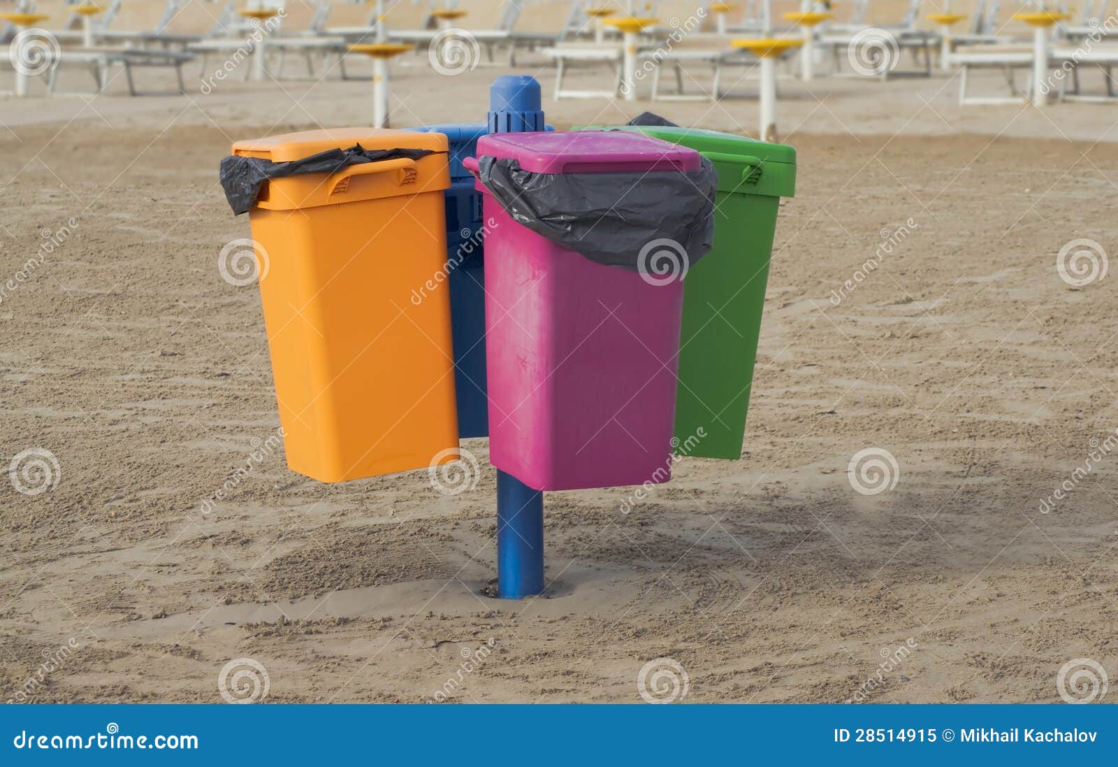 Garbage cans stock image. Image of environment, beach - 28514915