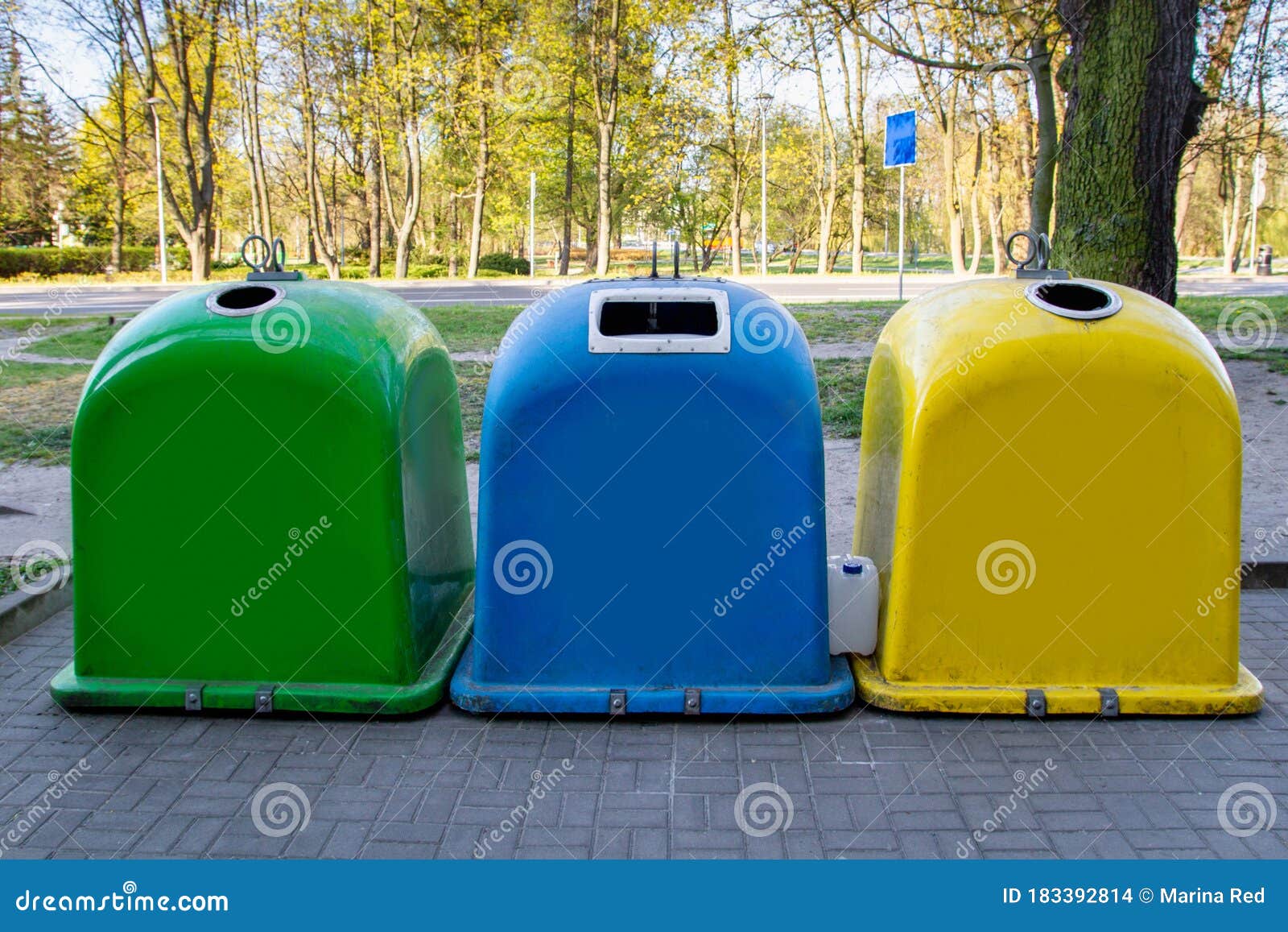 Garbage Cans for Separation of Waste. Stock Photo - Image of selection ...