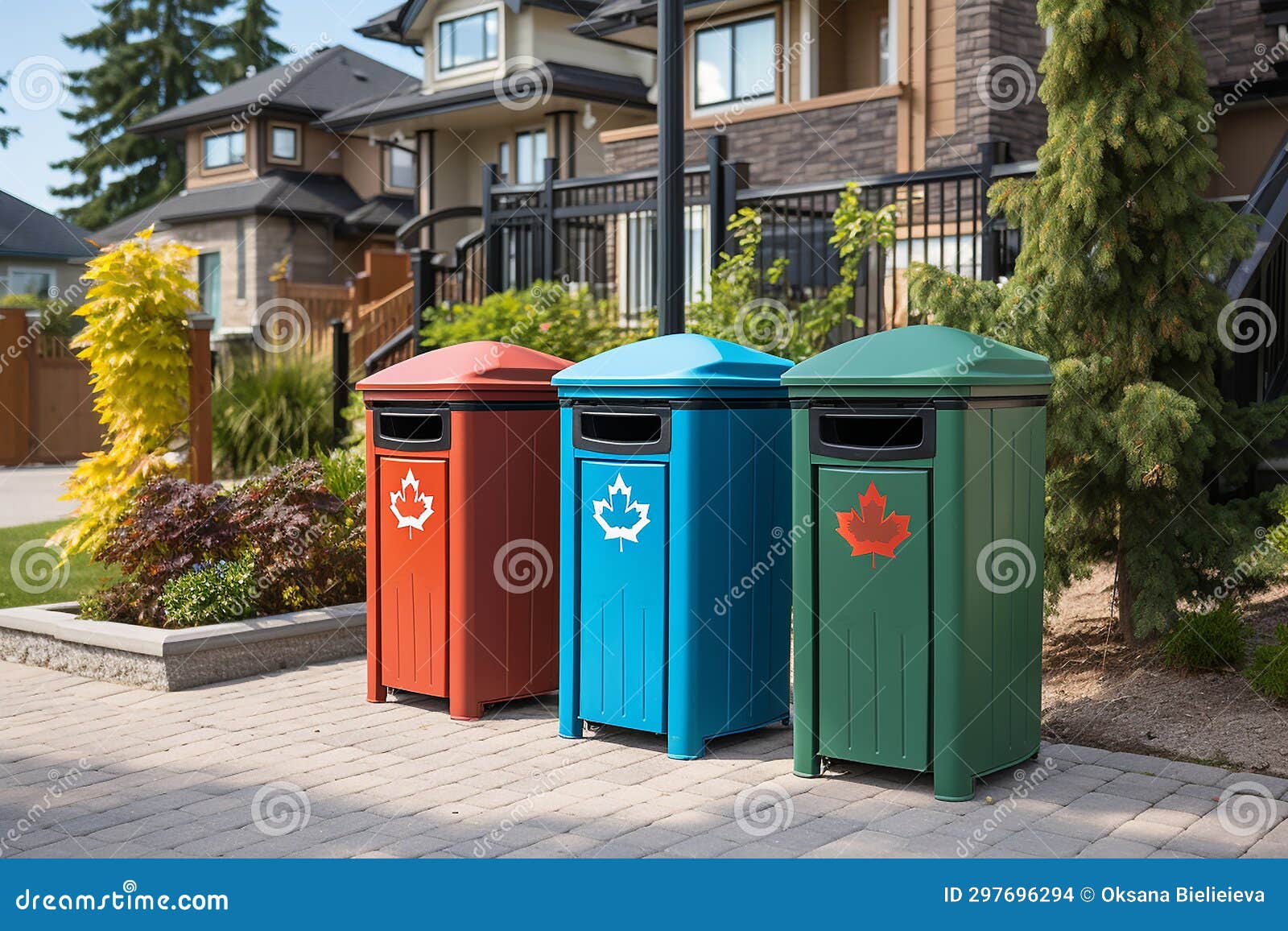 Garbage Cans on the Streets of the City, the Concept of Recycling and ...