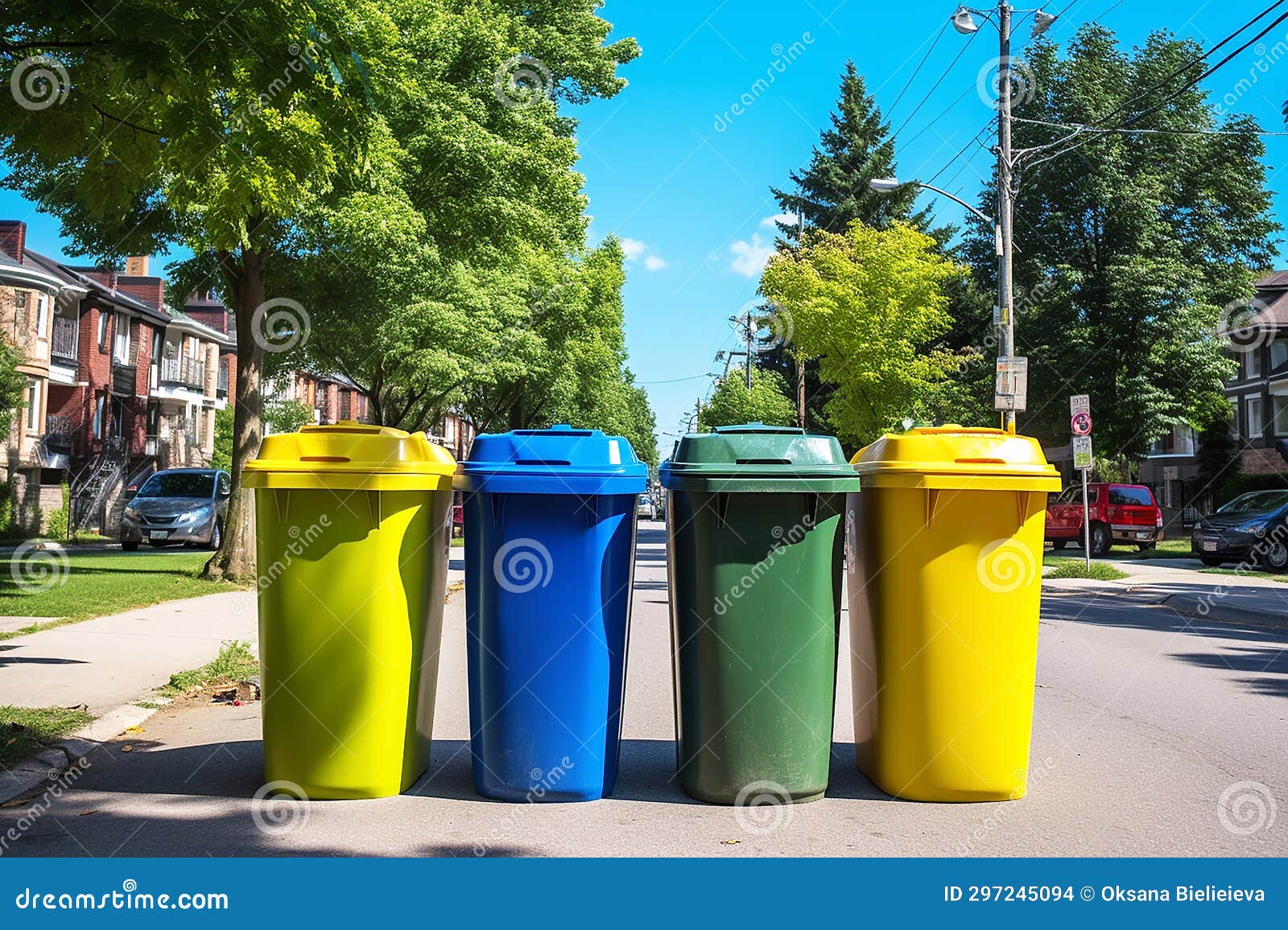 Garbage Cans on the Streets of the City, the Concept of Waste Sorting ...