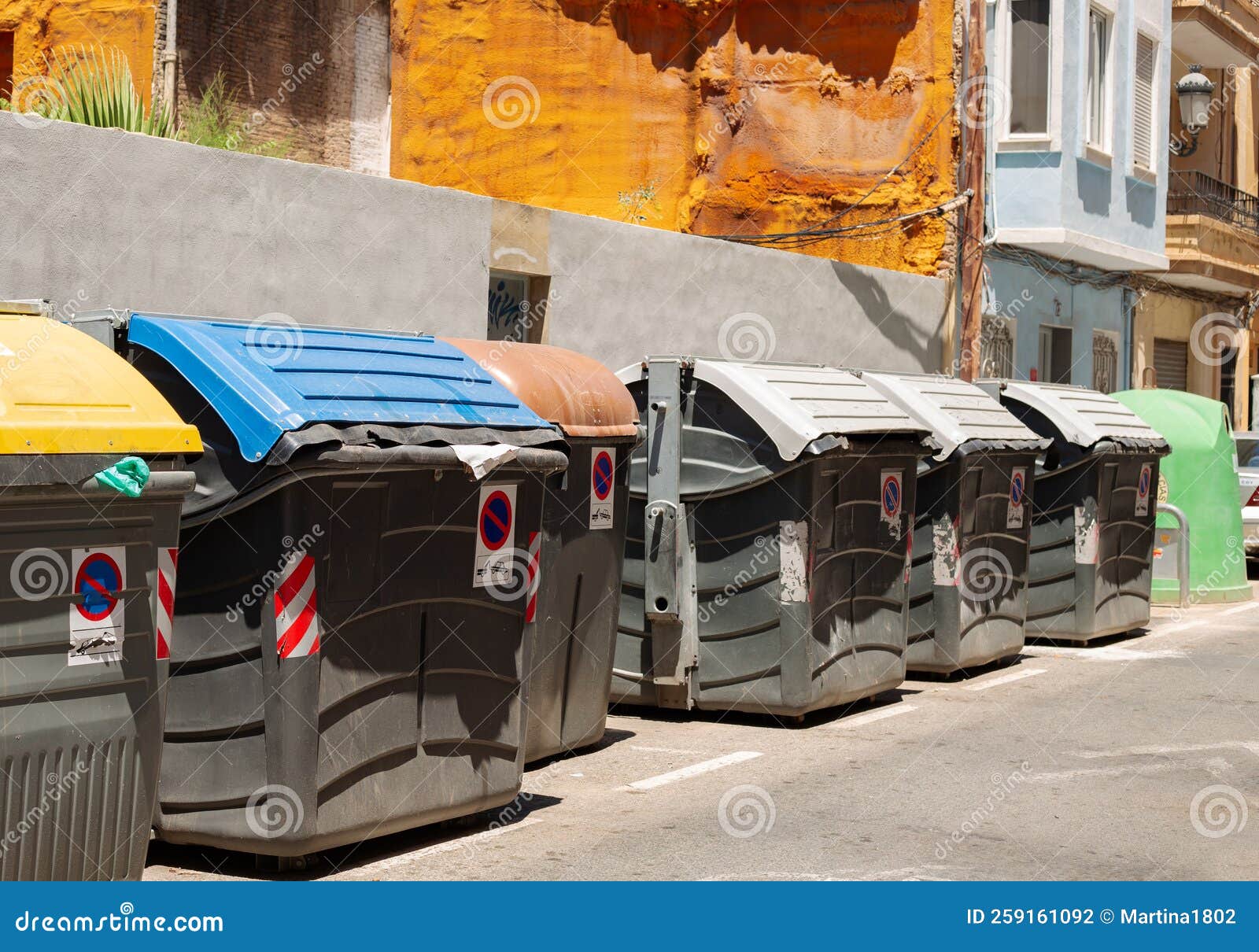 Garbage Cans on the Streets Editorial Photography - Image of town ...