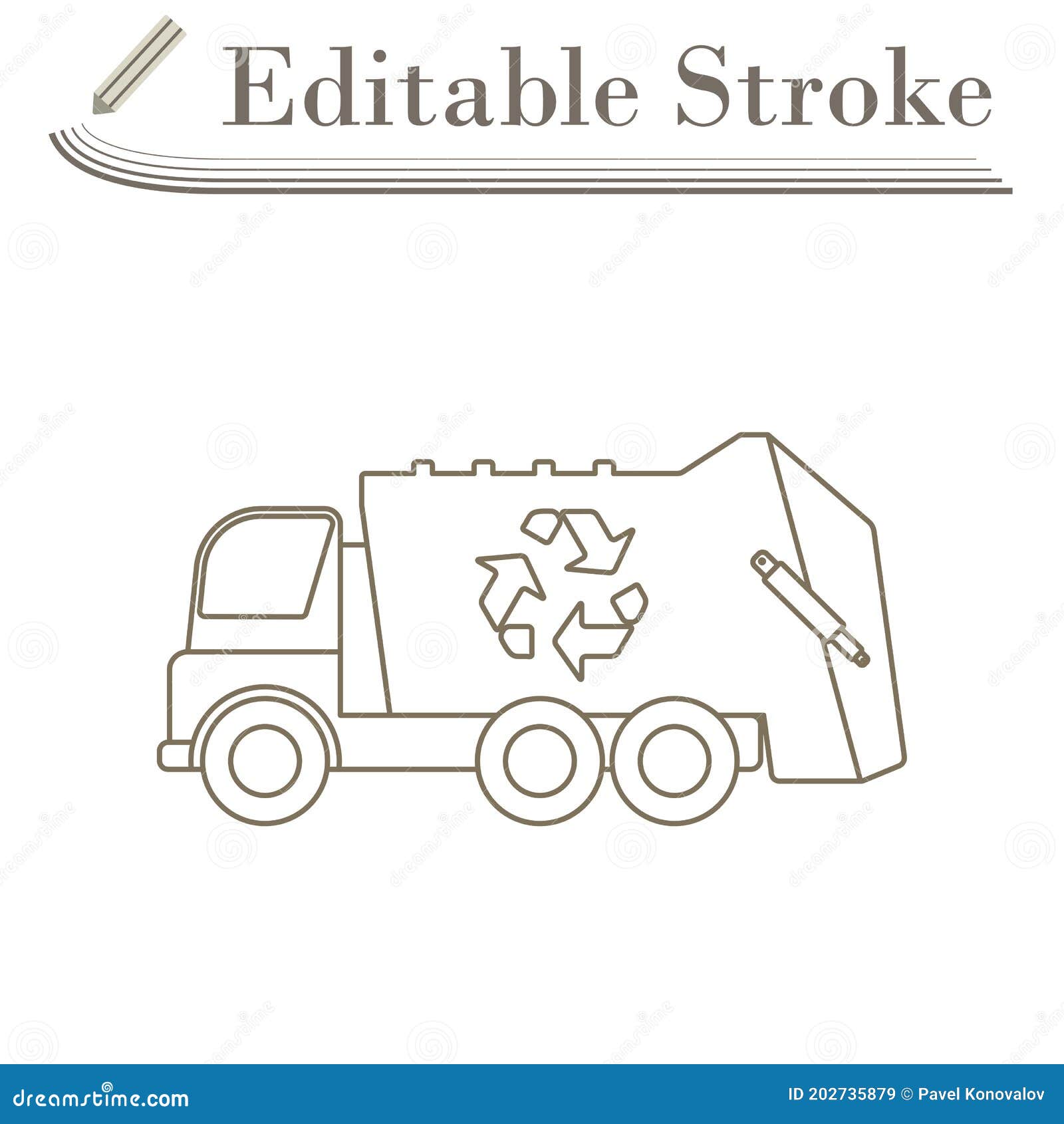 Garbage Car with Recycle Icon Stock Vector - Illustration of city ...
