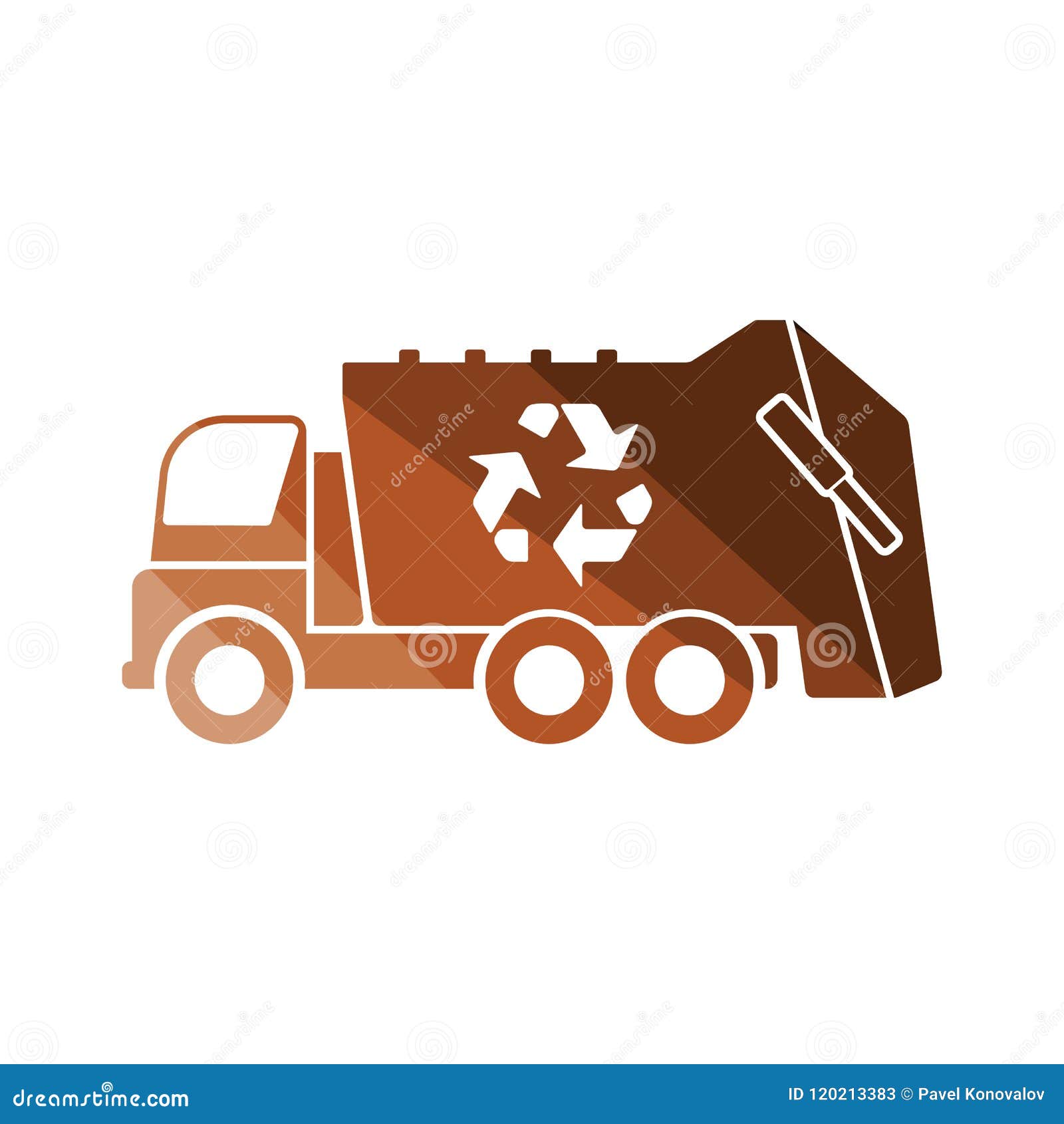 Garbage car recycle icon stock vector. Illustration of equipment ...