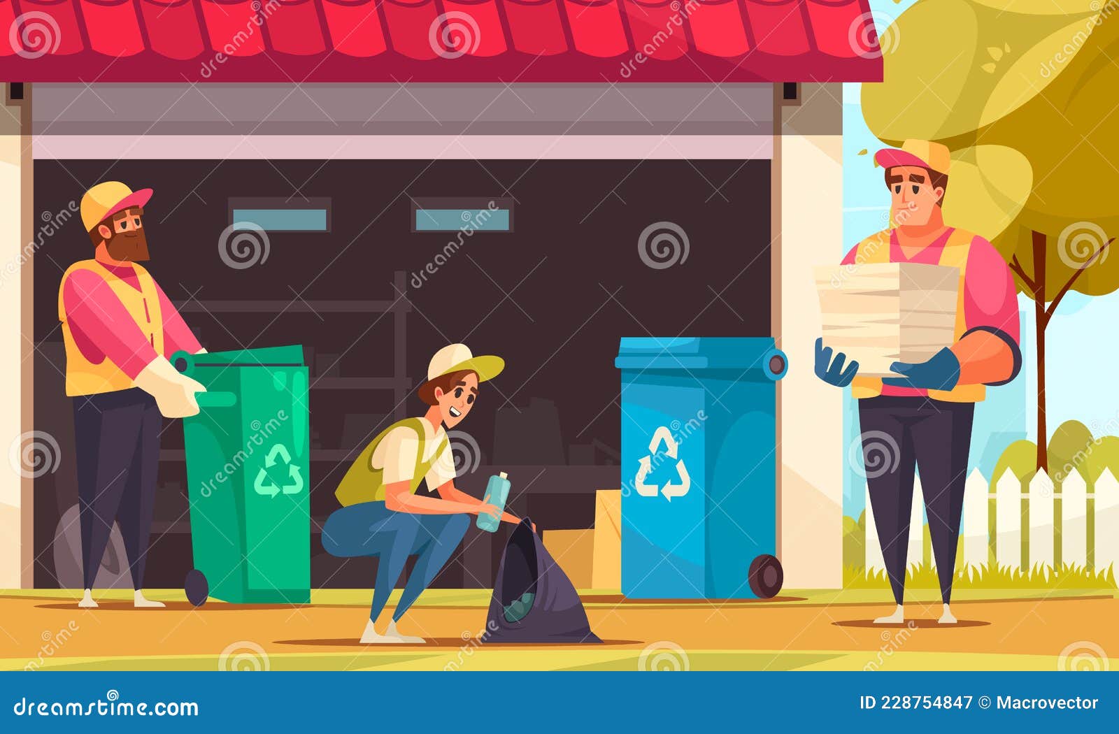 Garbage Bin Or Can Cartoon Character Pointing At Something By Hand ...