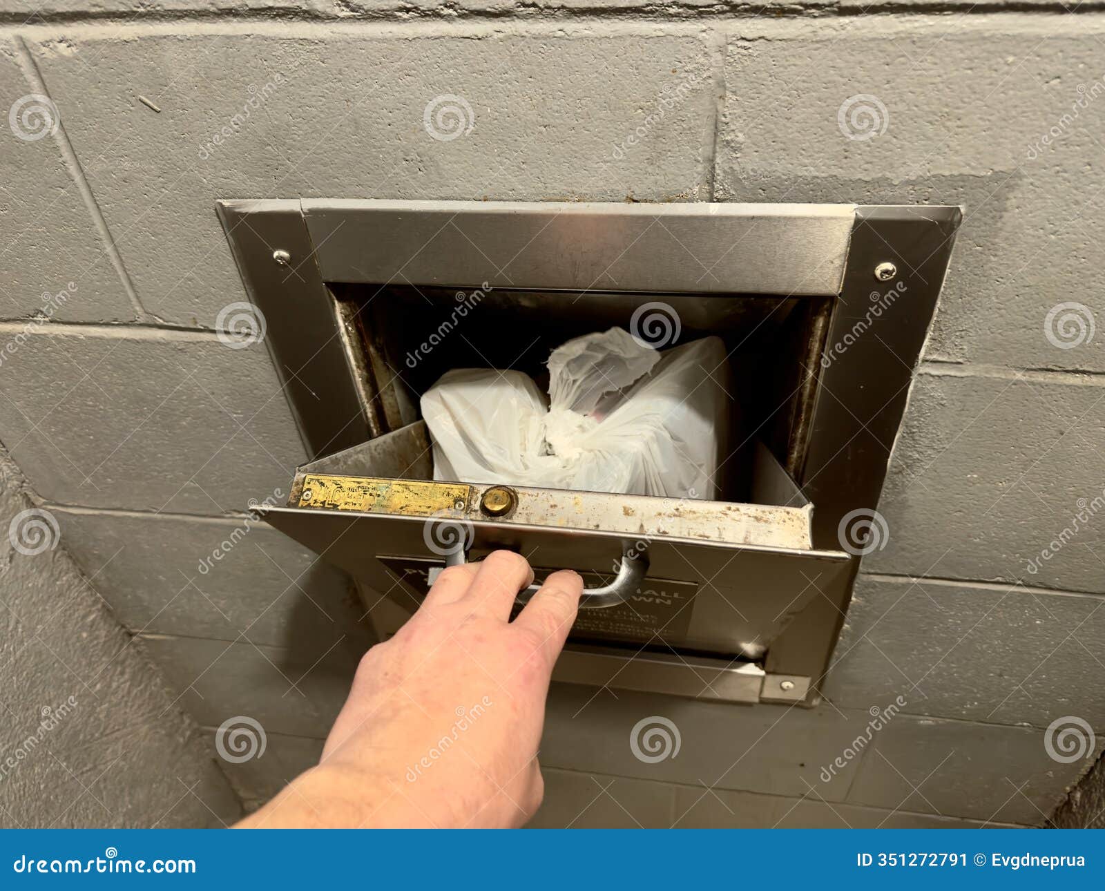 Garbage Chute Built into the Wall Stock Image - Image of hygiene ...