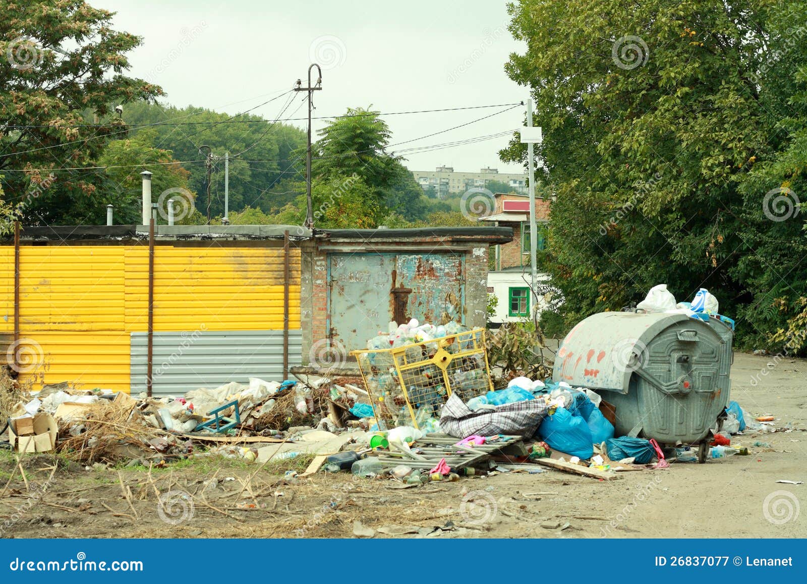 Garbage in the city stock image. Image of dumpster, urban - 26837077
