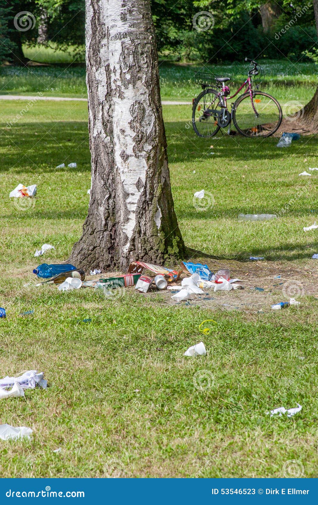 Garbage in the city park editorial stock photo. Image of consumerism ...