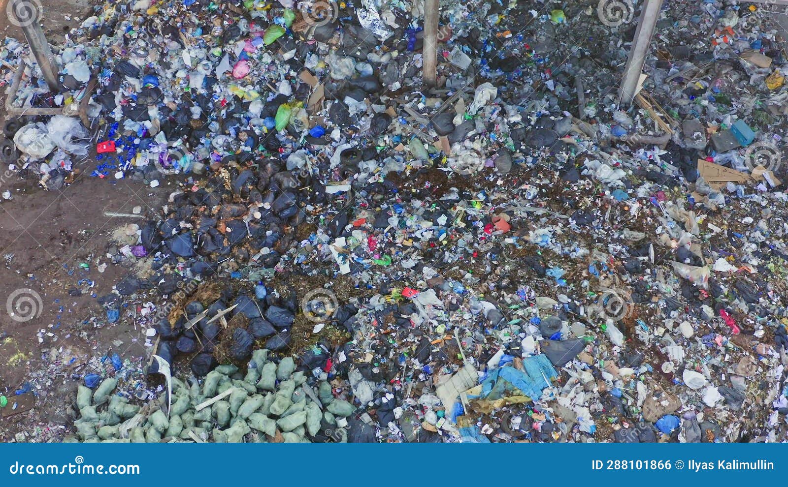 Garbage Collecting and Sorting Site Stock Footage - Video of aerial ...