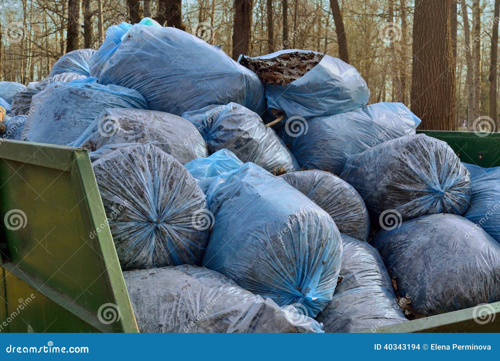Garbage Collection in the City Park Stock Photo - Image of garbage ...