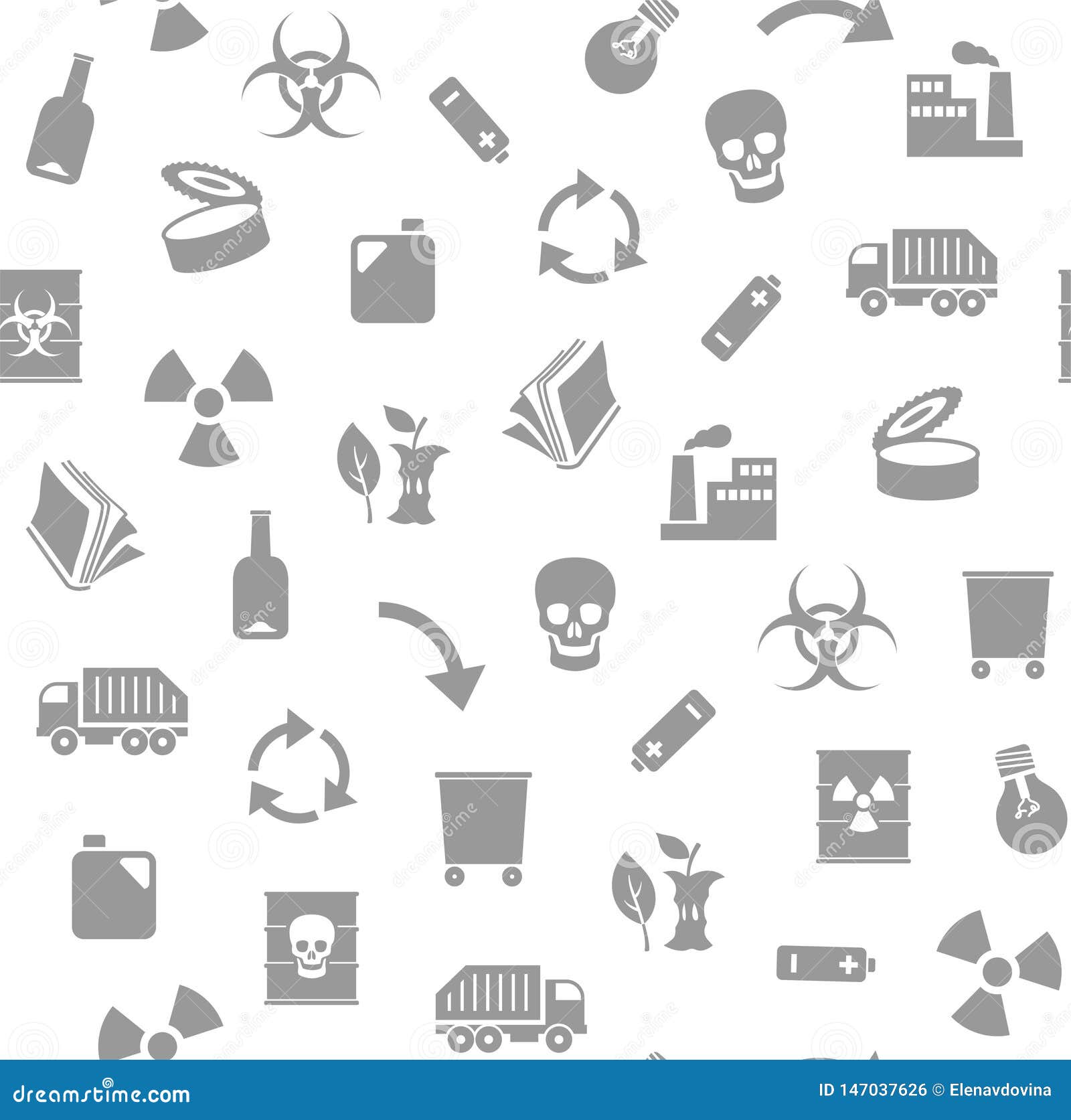 Waste, Recycling, Seamless Pattern, White, Vector. Stock Vector ...