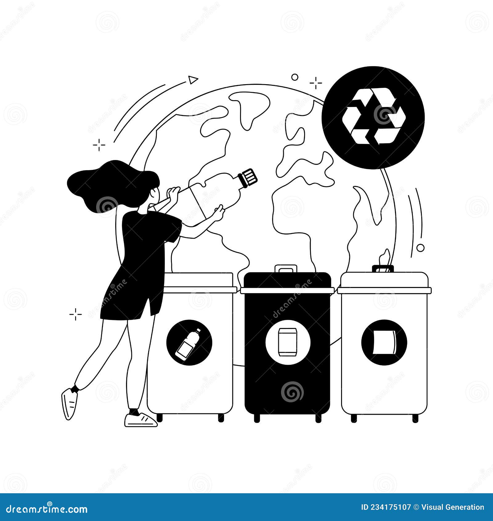Garbage Collection And Sorting Abstract Concept Vector Illustration