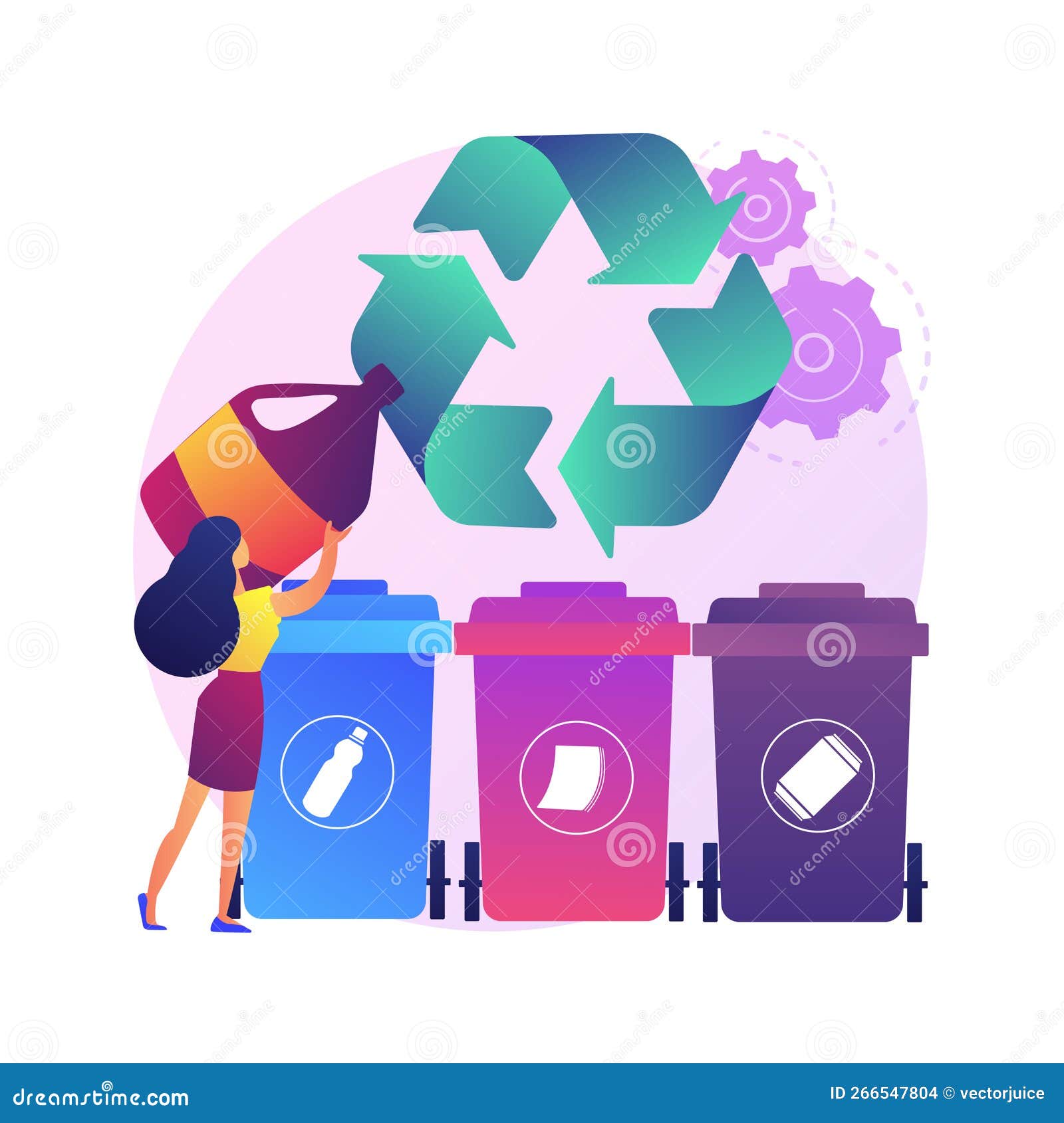Garbage Collection And Sorting Abstract Concept Vector Illustration