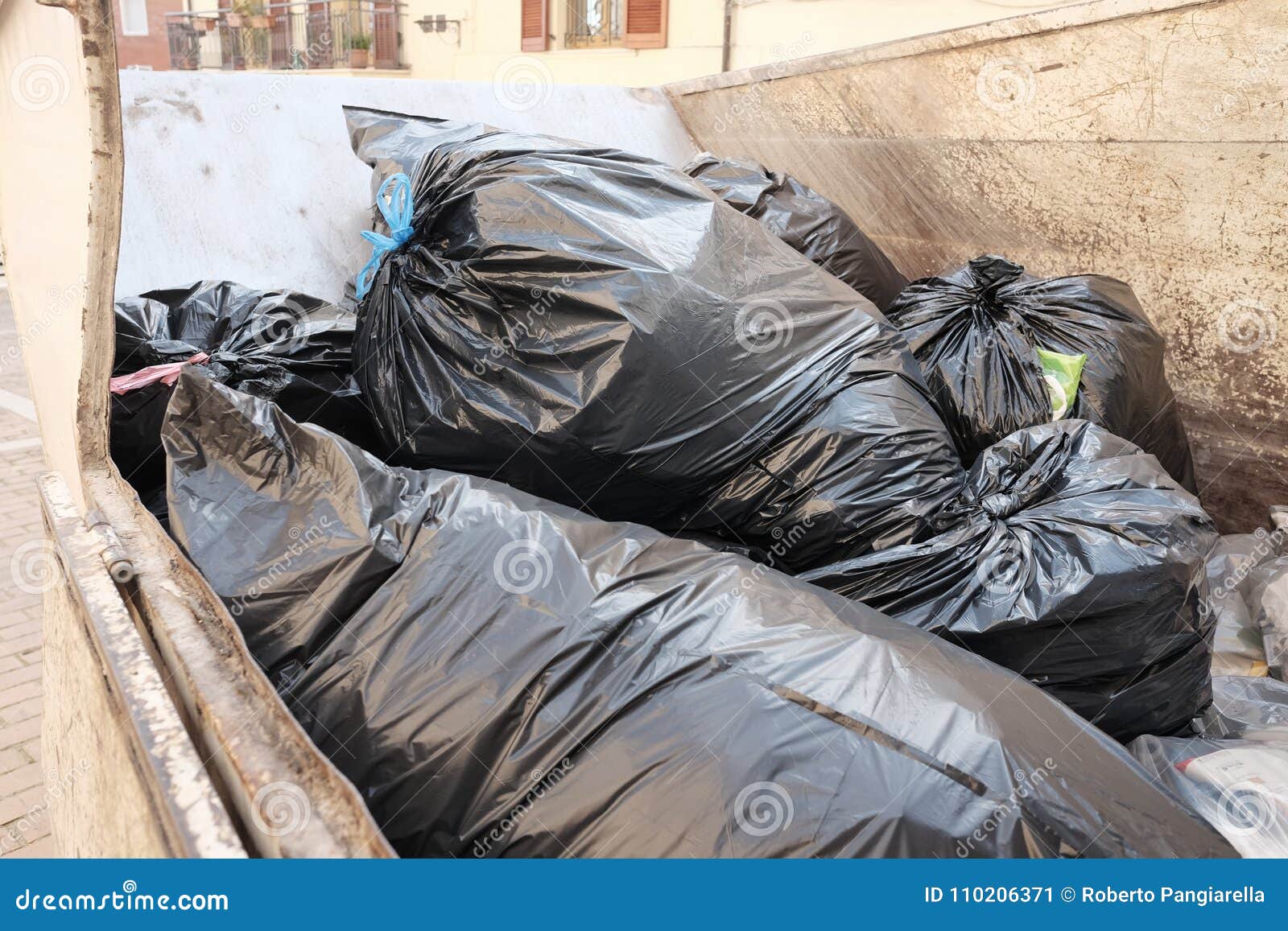 Garbage collection van stock image. Image of urban, garbage - 110206371