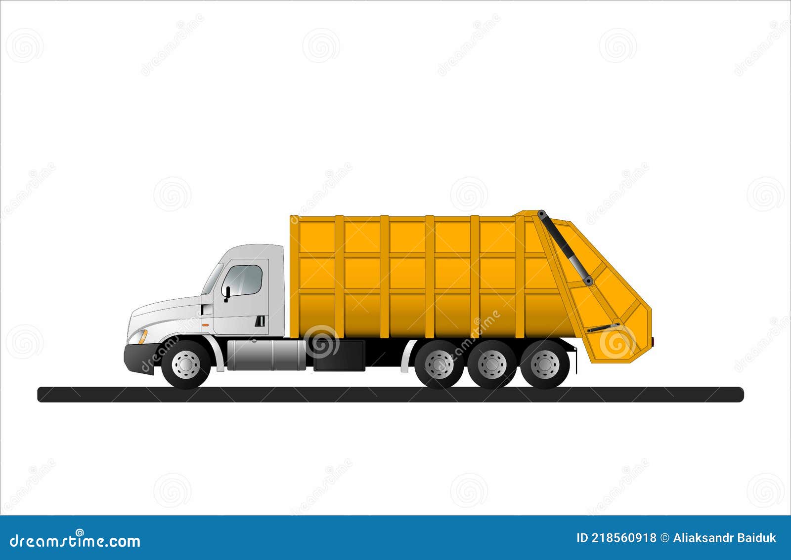 Garbage Collection Vehicle with Rear Loading. Collection and ...