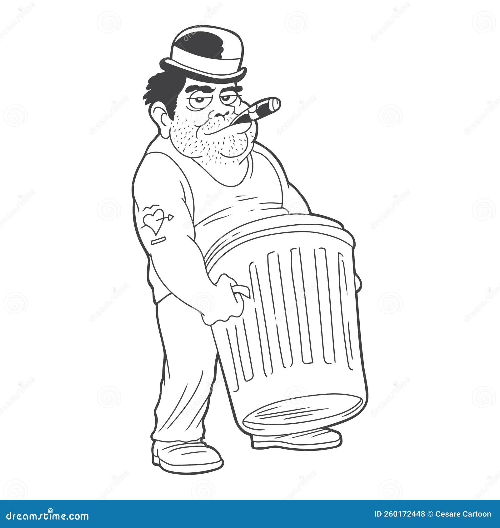 Cartoon garbage collector stock vector. Illustration of garbage - 260172448