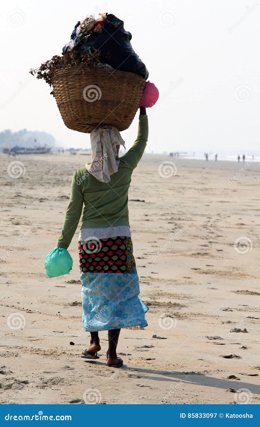 Garbage Collector on the Beach of Goa Editorial Photography - Image of ...