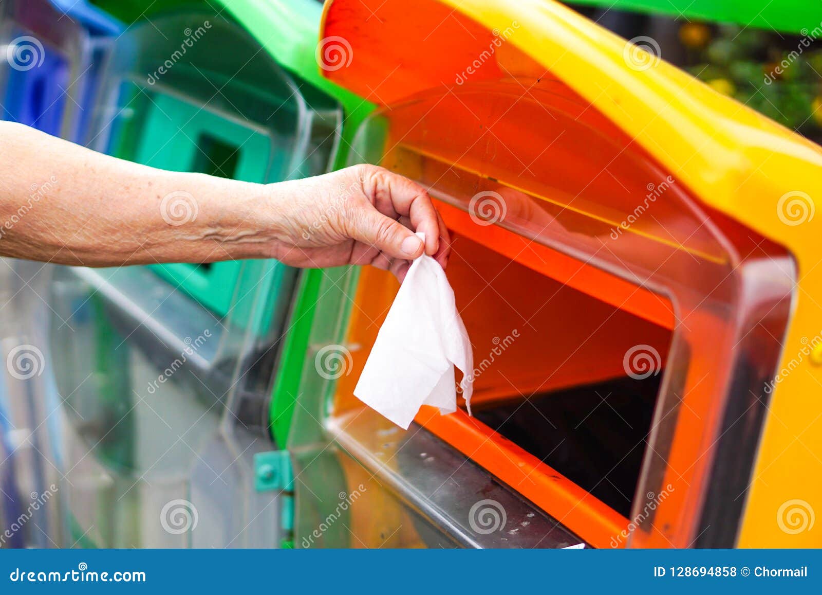 Garbage Bins Overflow in Park : Environment Concept Stock Photo - Image ...