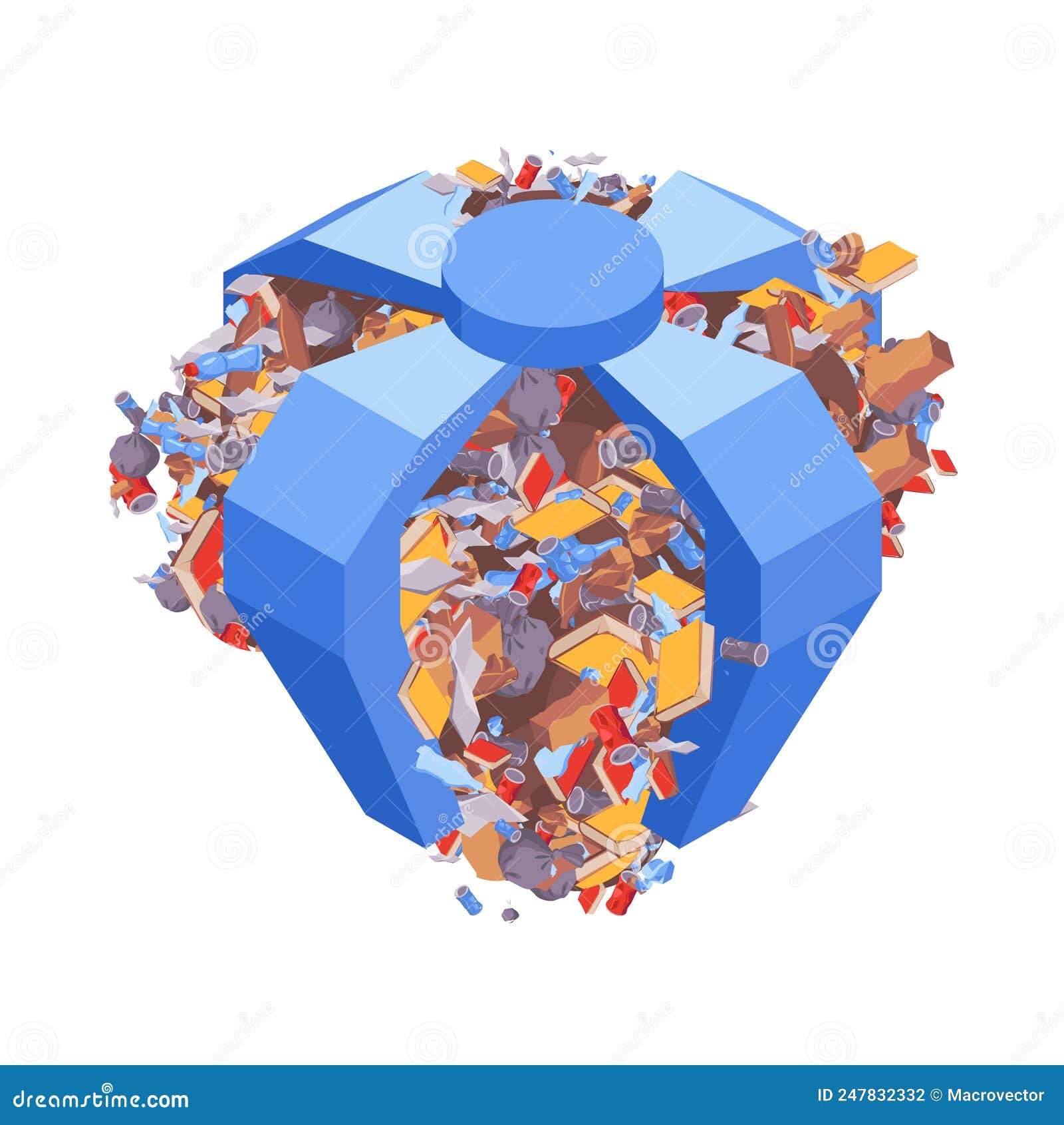 Garbage Compressing Arm Composition Stock Vector - Illustration of ...