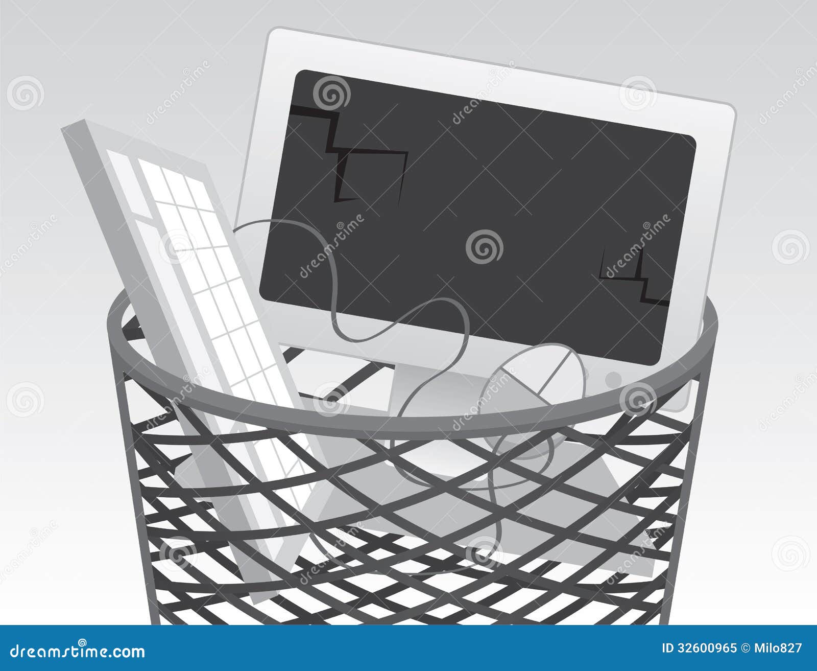 Garbage Computer stock vector. Illustration of crack - 32600965