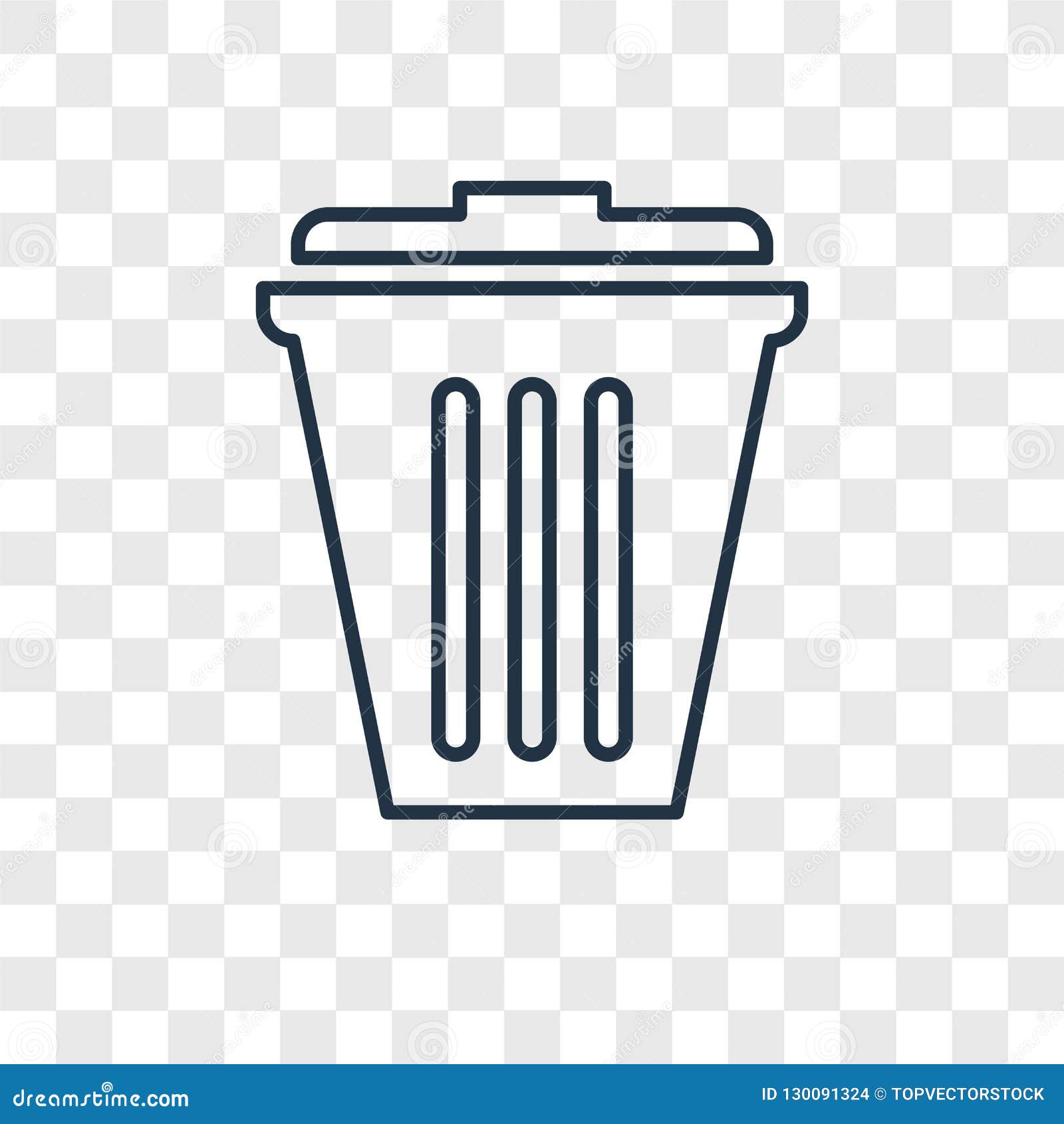 Garbage Concept Vector Linear Icon Isolated on Transparent Background ...