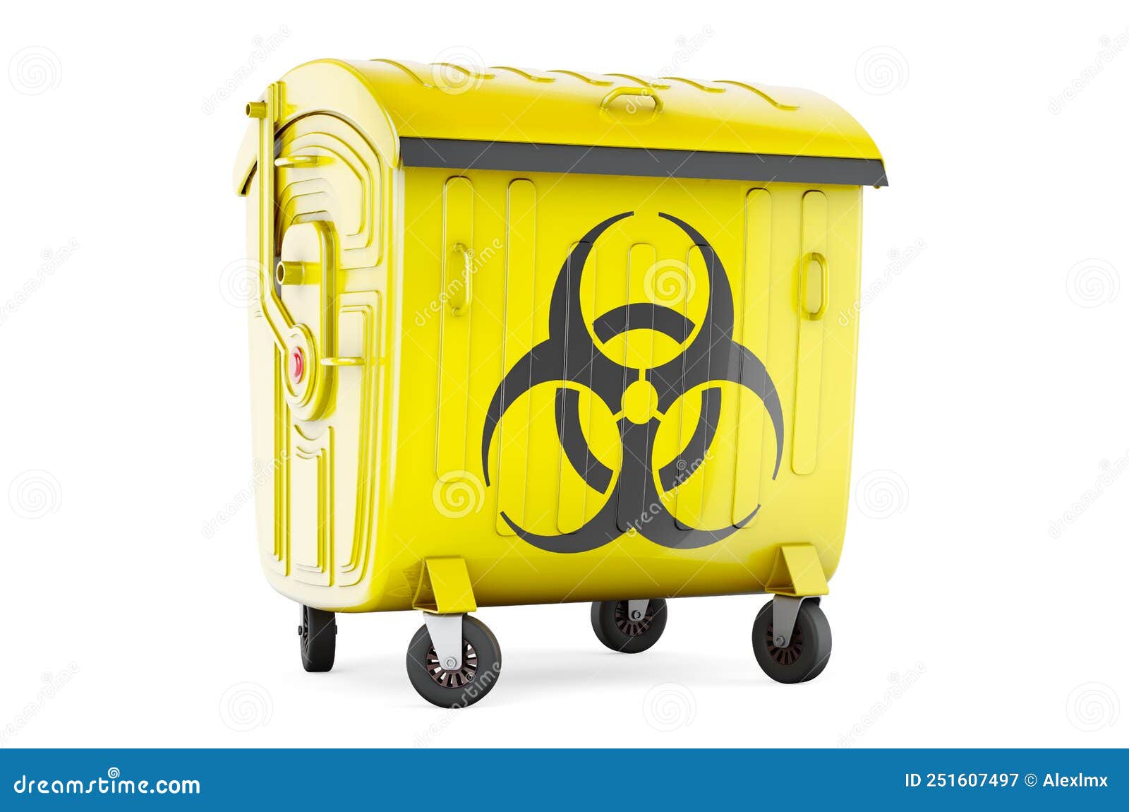 Garbage Container with Biohazard Symbol, 3D Rendering Stock ...