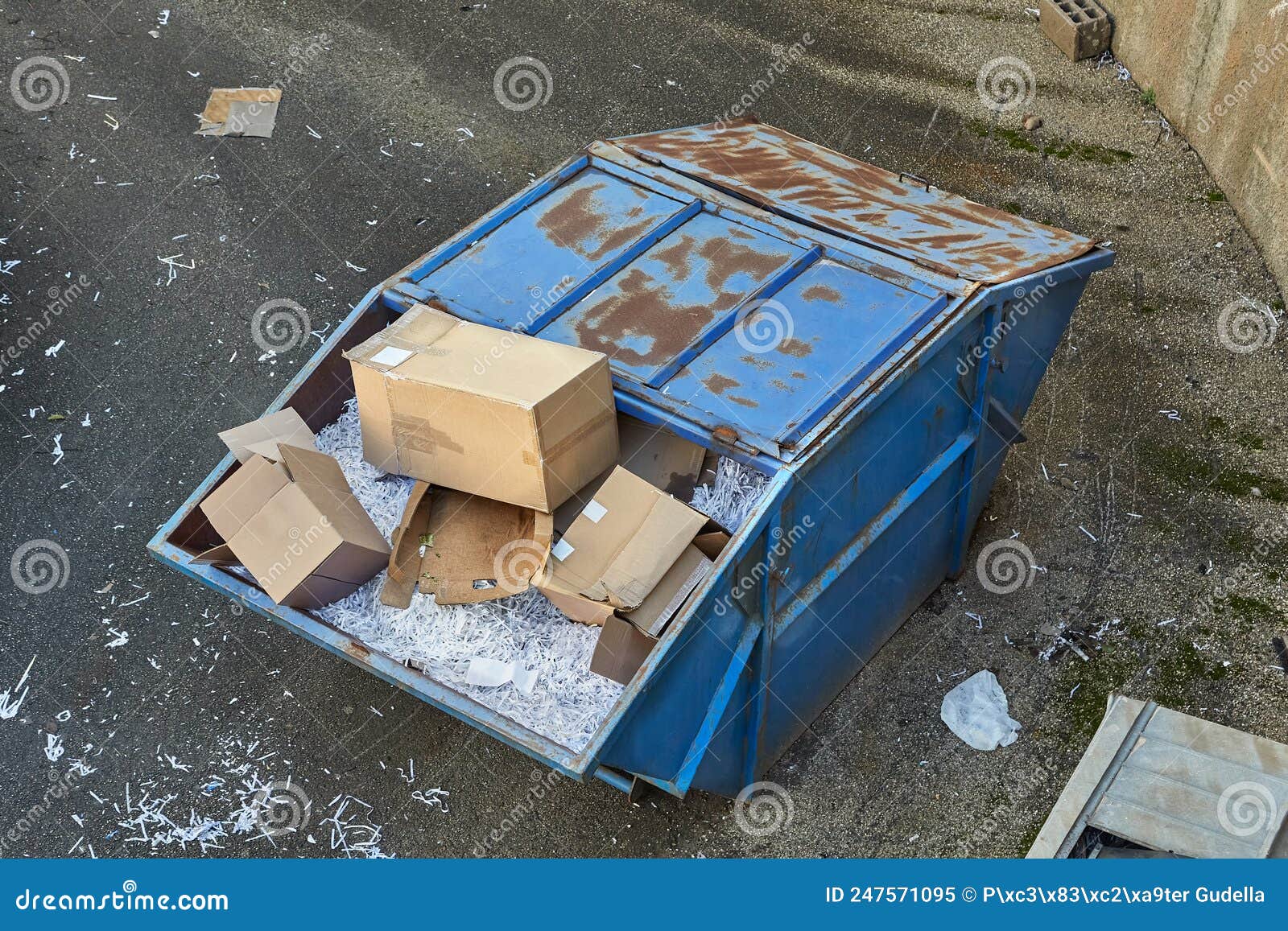 Shredded Paper Documents in a Dump Container Stock Image - Image of ...