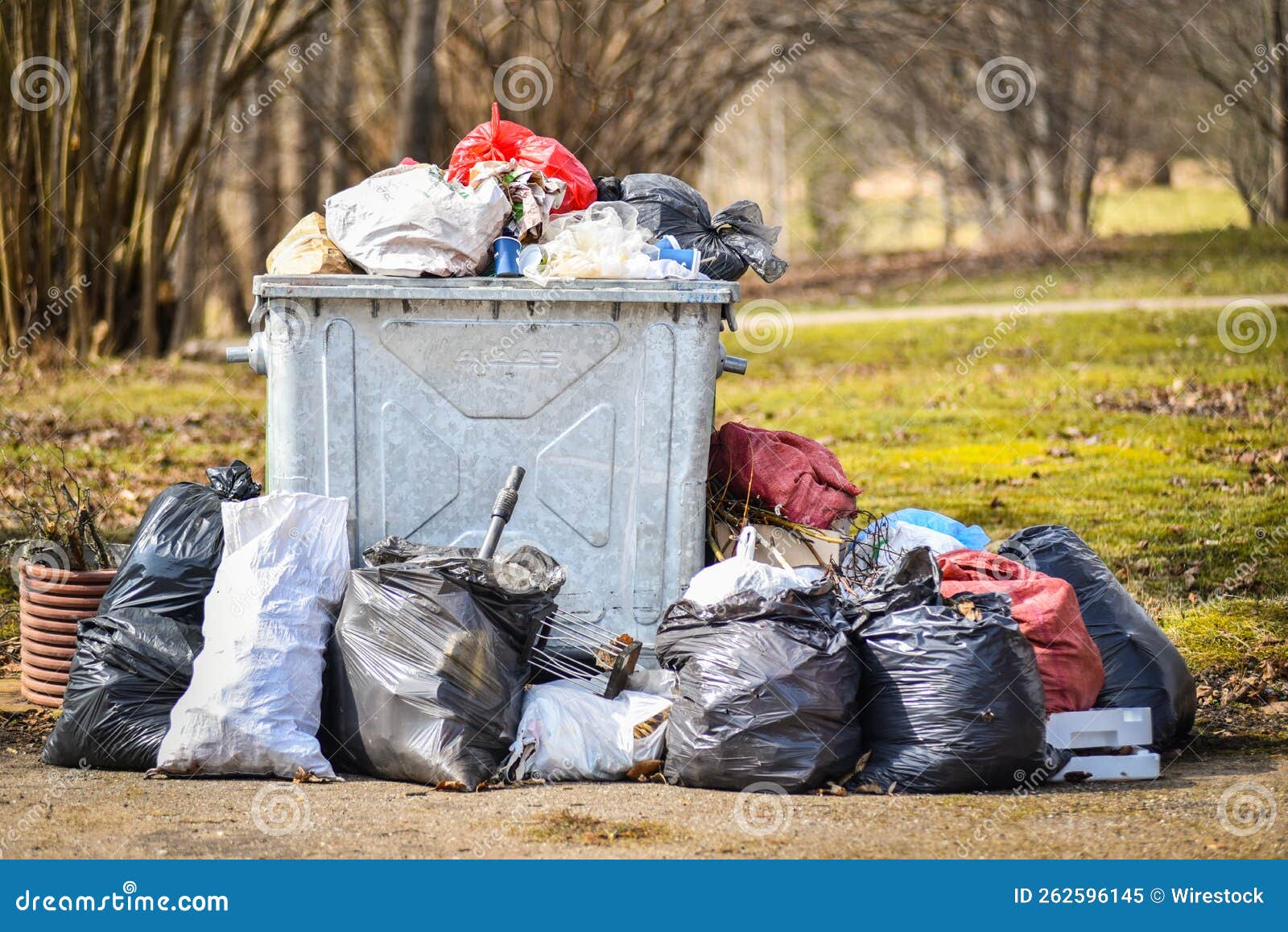 Garbage Container Full of Trash Stock Image - Image of environmental ...