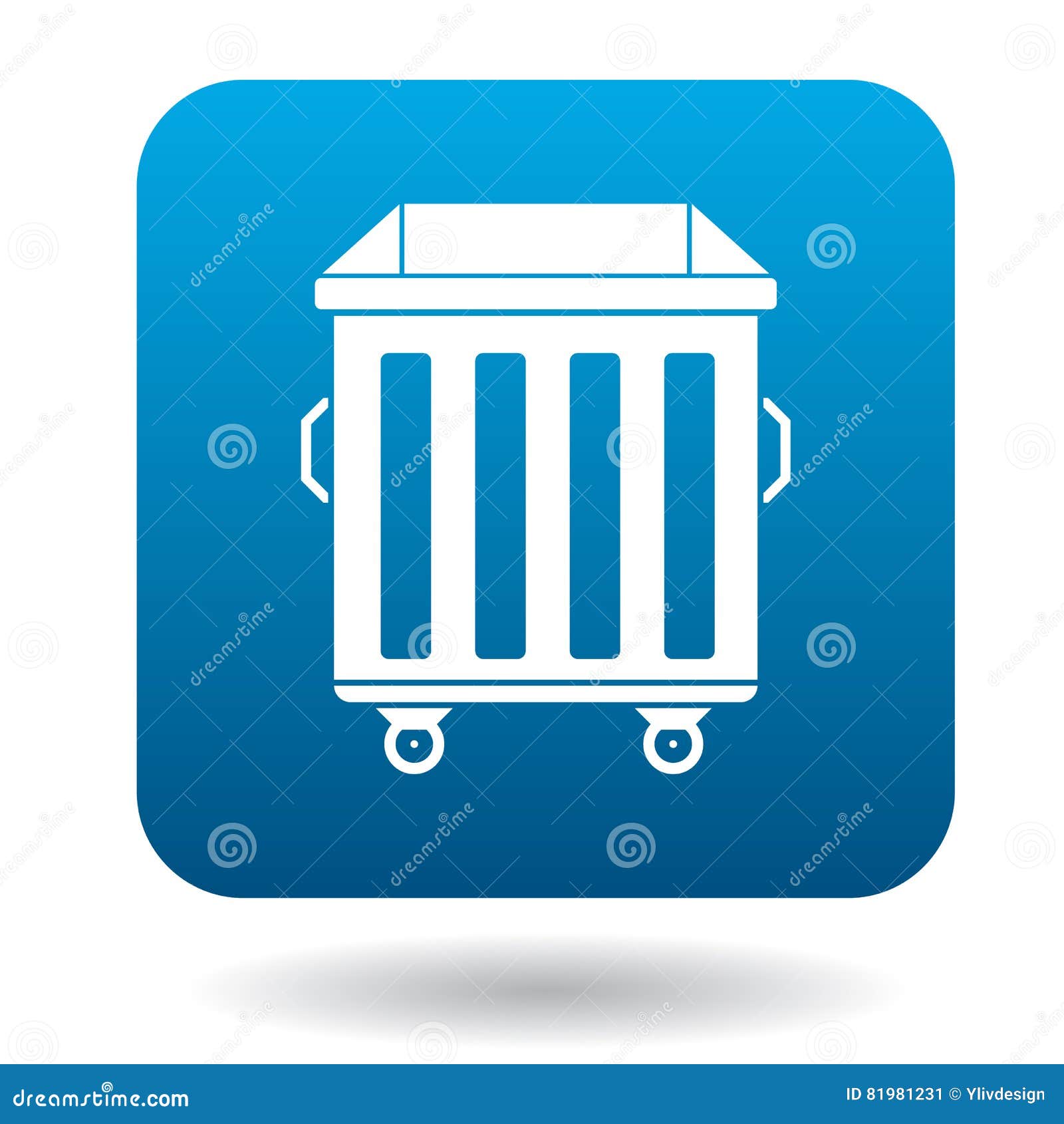 Garbage Container Icon in Simple Style Stock Vector - Illustration of ...
