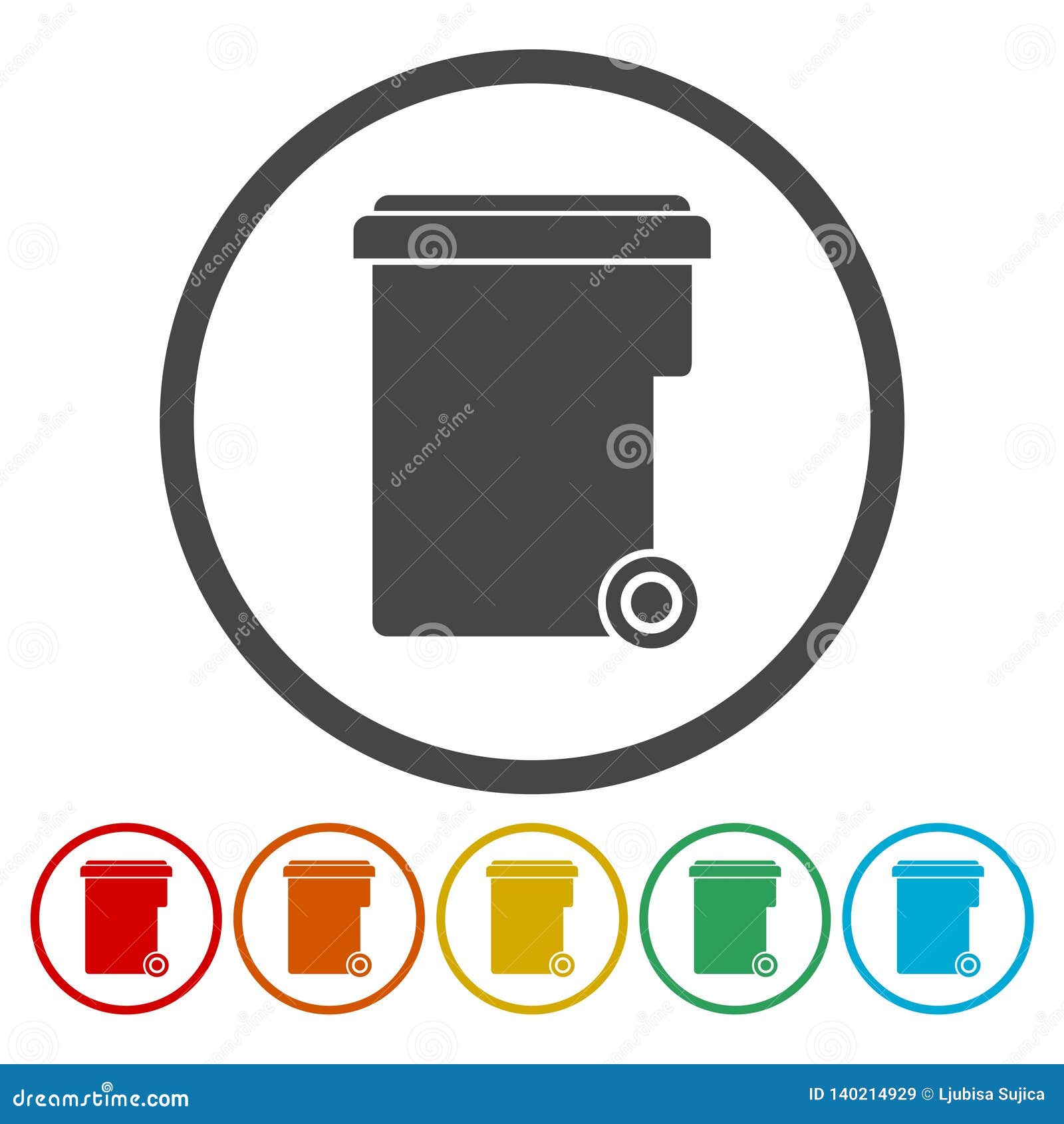 Garbage Container Icons Set Stock Vector - Illustration of conservation ...