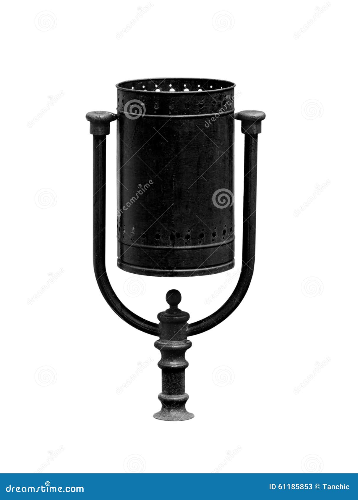 Garbage Container Iron Black Insulated Stock Image - Image of metal ...