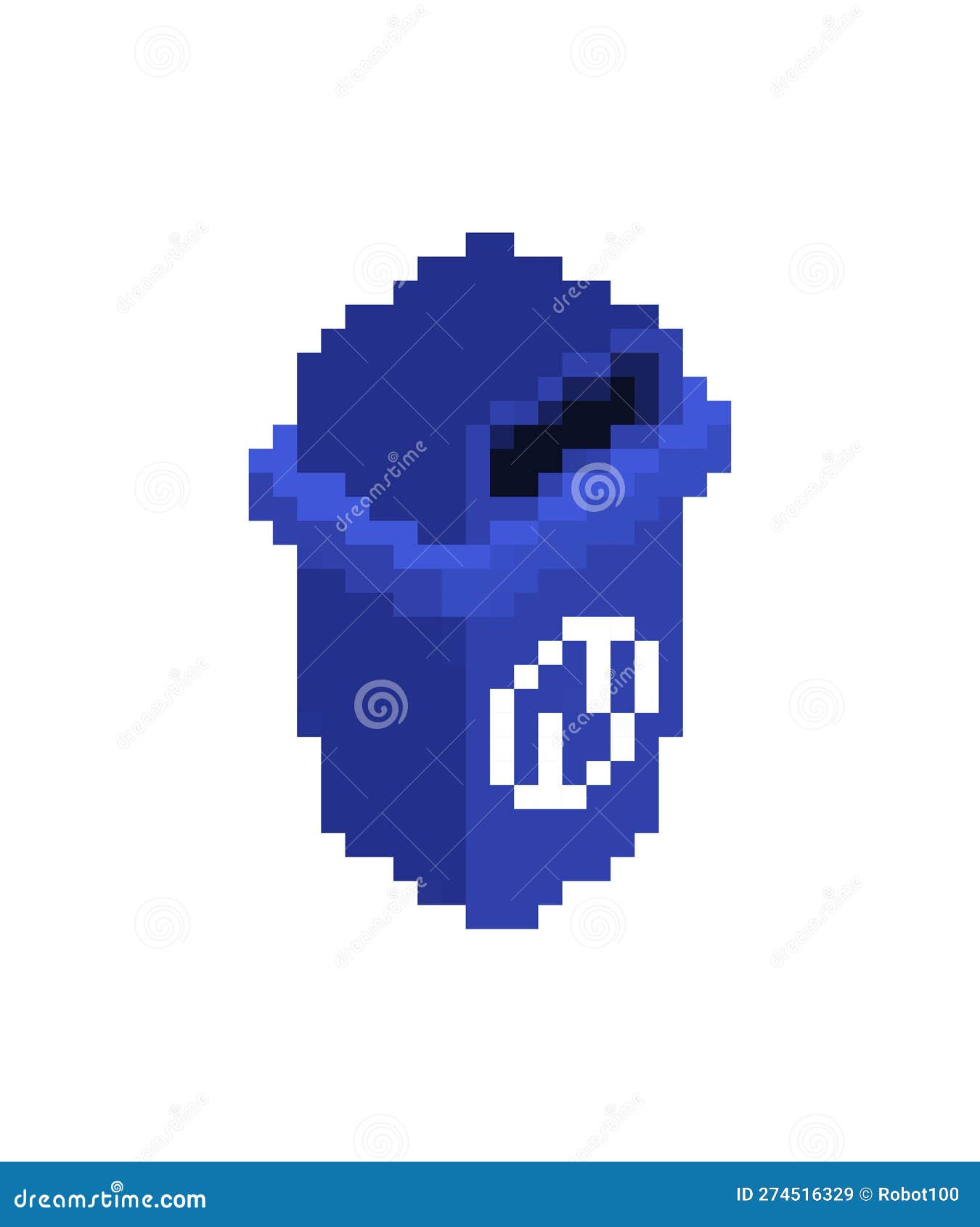 Garbage Container Pixel Art. 8 Bit Trash Can Pixelated Stock Vector ...