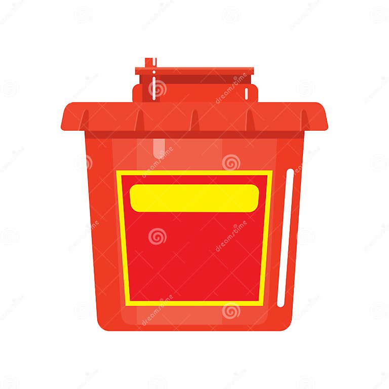 Garbage Container. Red Bin. Dangerous Goods. Radioactive Element Stock ...