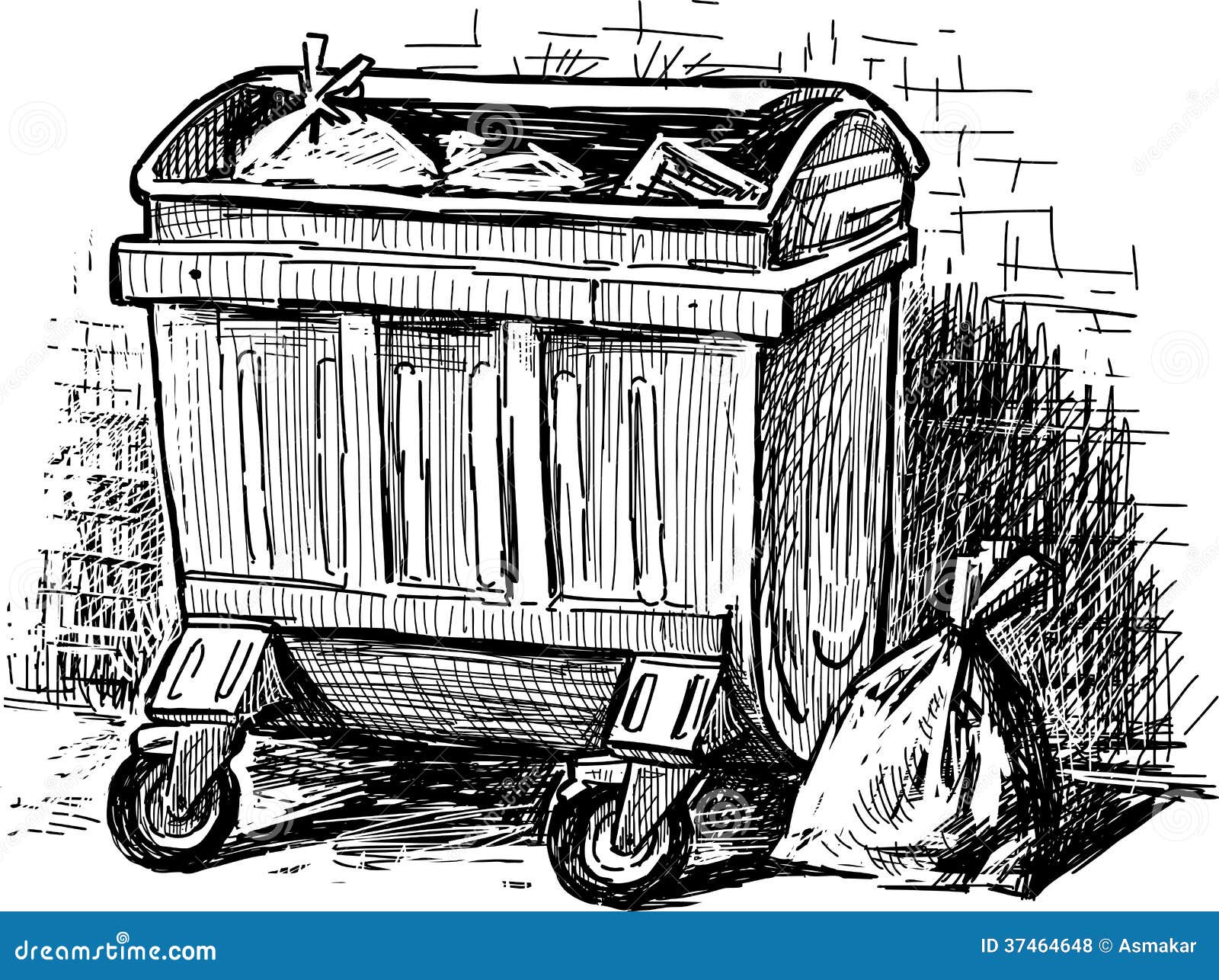 Garbage container stock vector. Illustration of urban - 37464648