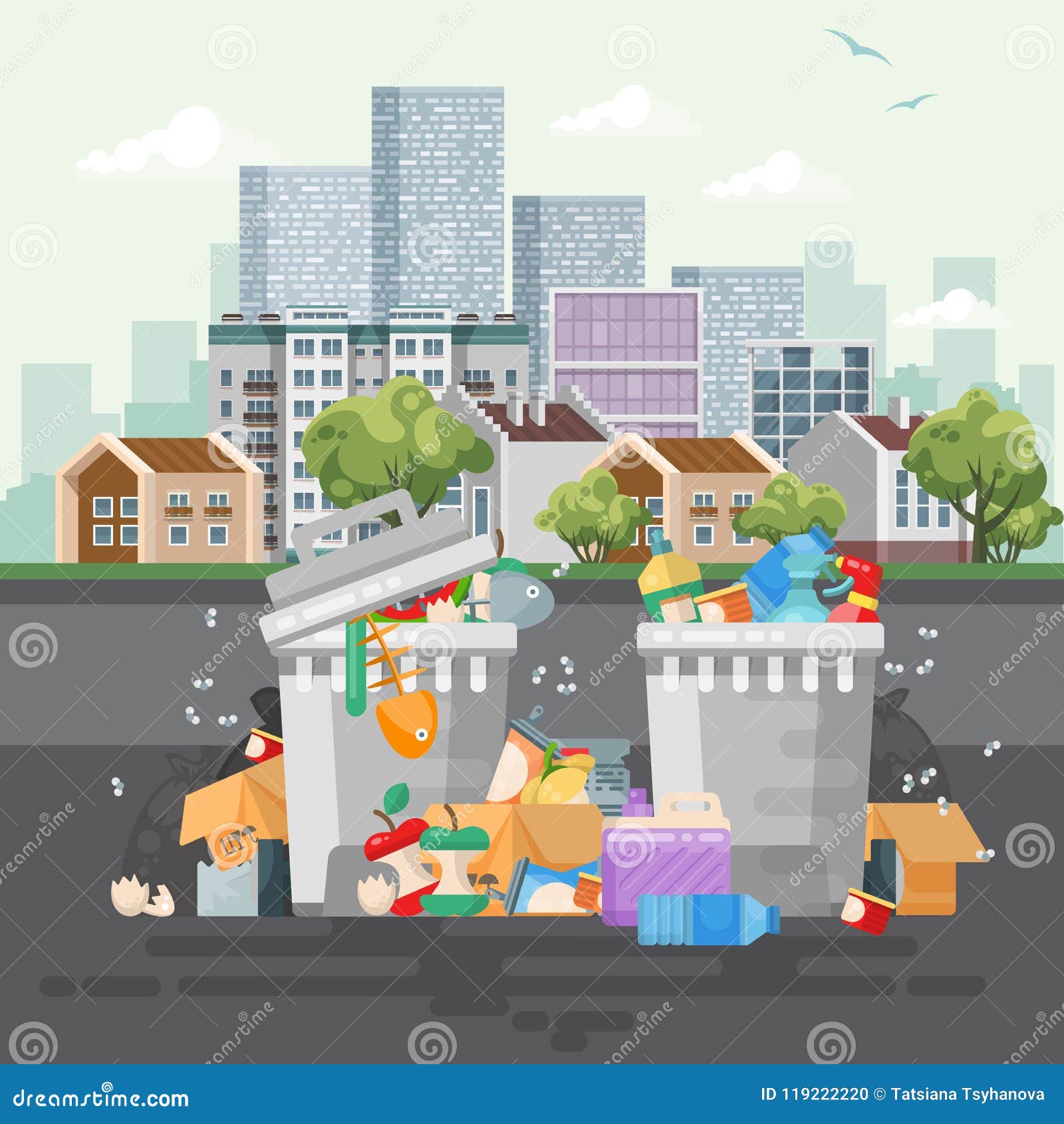 The Garbage Container Can Be Disposed Of. The Trash Bin Is Installed ...