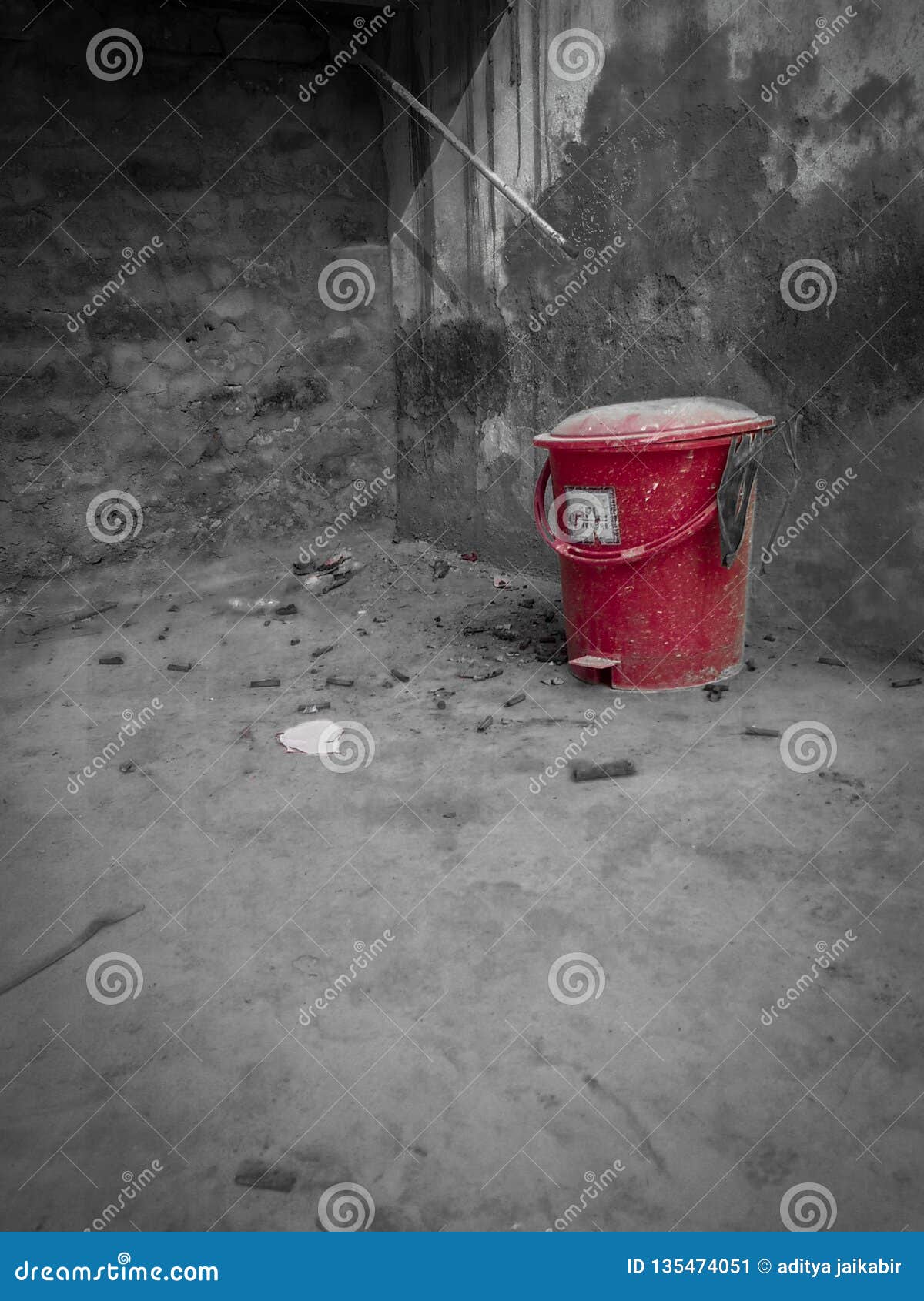 A Garbage Container in Corner Stock Image - Image of house, alone ...
