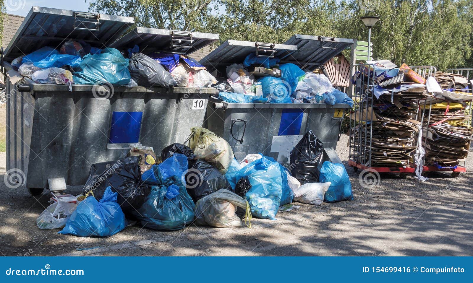 Garbage Containers that are Full of Garbage Stock Photo - Image of junk ...