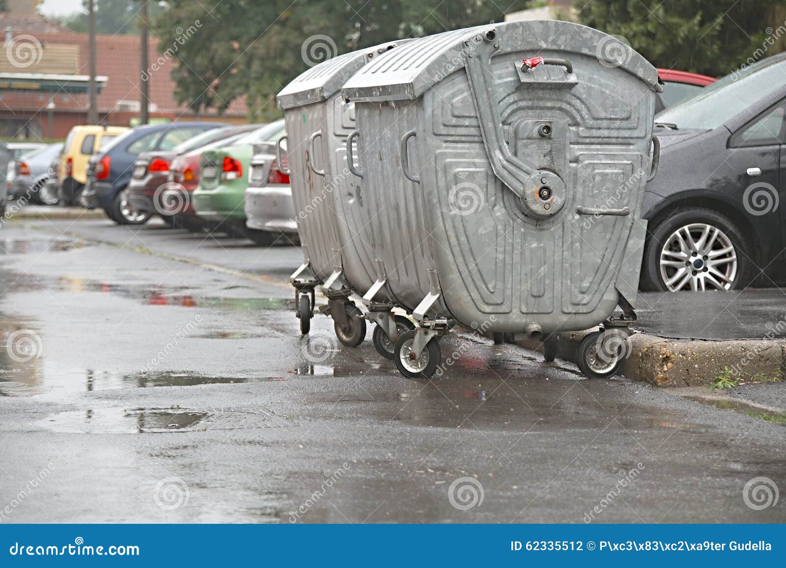 Garbage Containers Full, Overflowing Stock Photo - Image of material ...