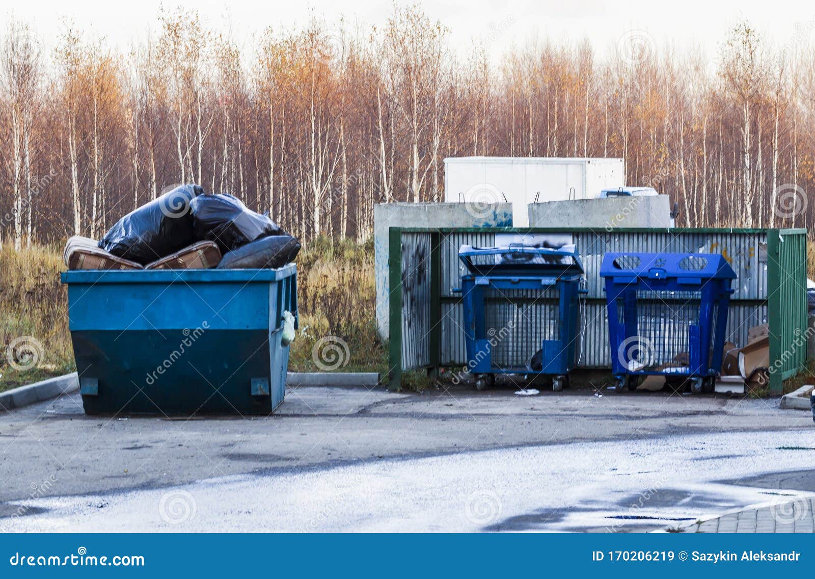 Garbage Containers in Full with Garbage. Garbage Containers Used for ...