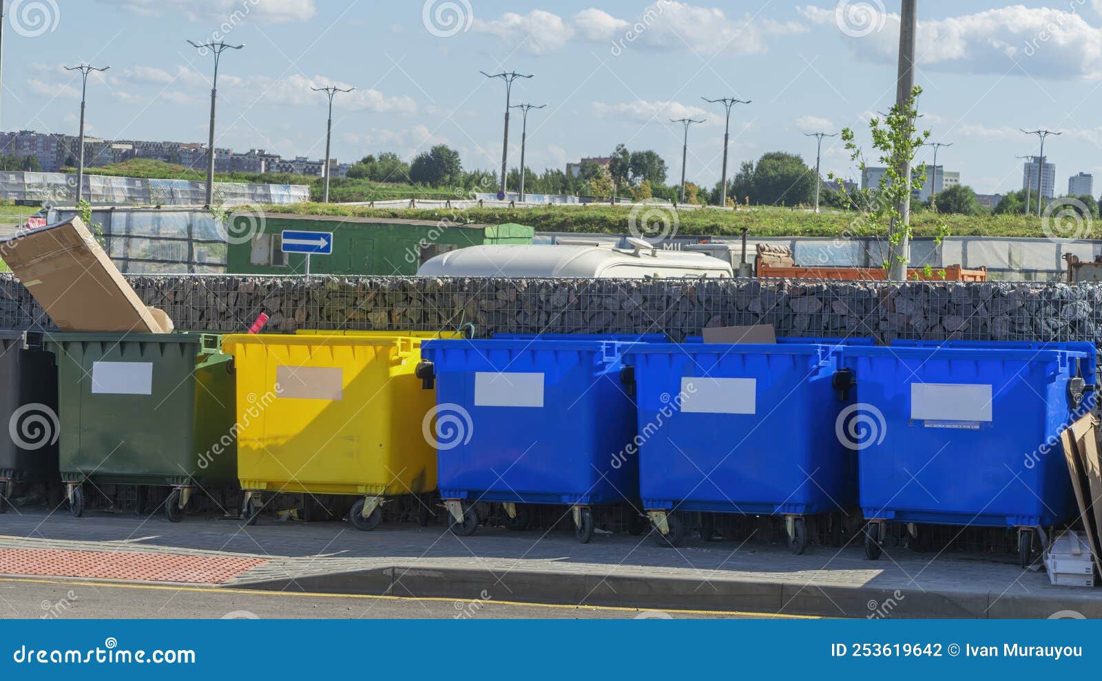 Garbage Containers for Garbage Segregation on the Street. Colored ...
