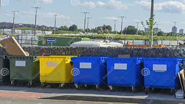 Garbage Containers for Garbage Segregation on the Street. Colored ...