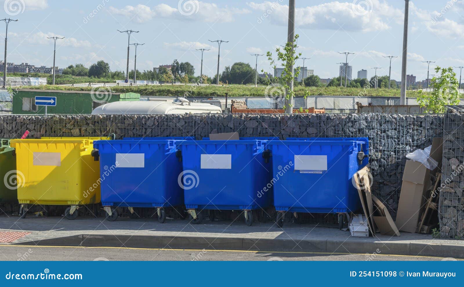 Garbage Containers for Garbage Segregation on the Street. Colored ...