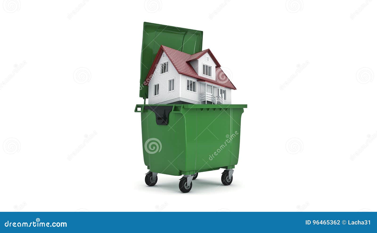 Garbage Containers with Home. Stock Illustration - Illustration of ...