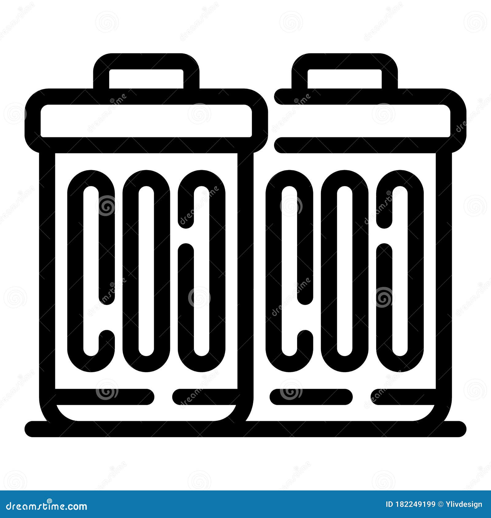 Containers Icon Set. It Included The Cargo, Forklift, Warehouse ...