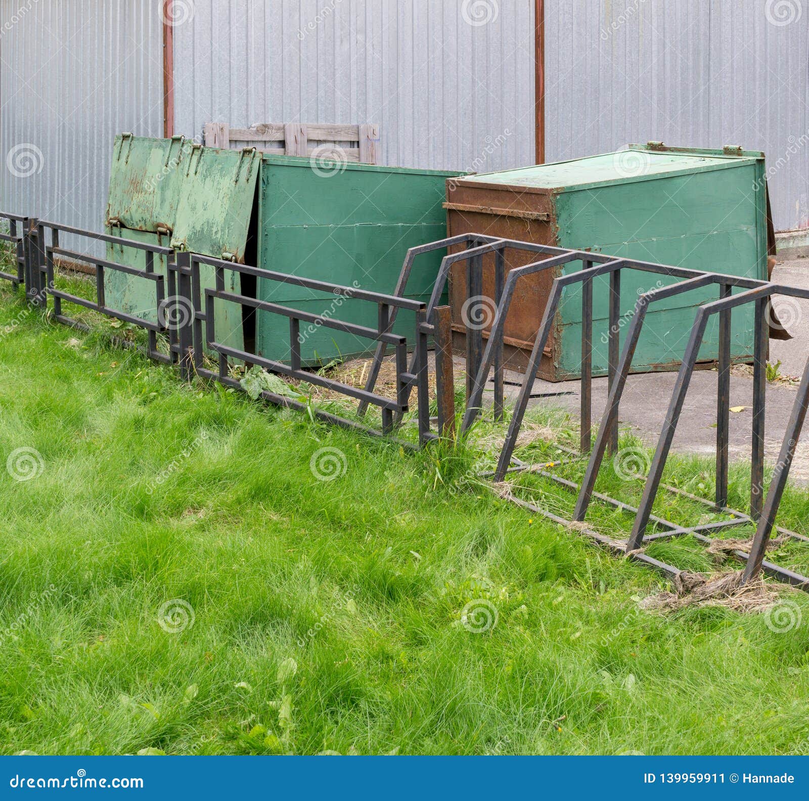 Garbage Containers in Landfill Stock Image - Image of scrap, corrosion ...
