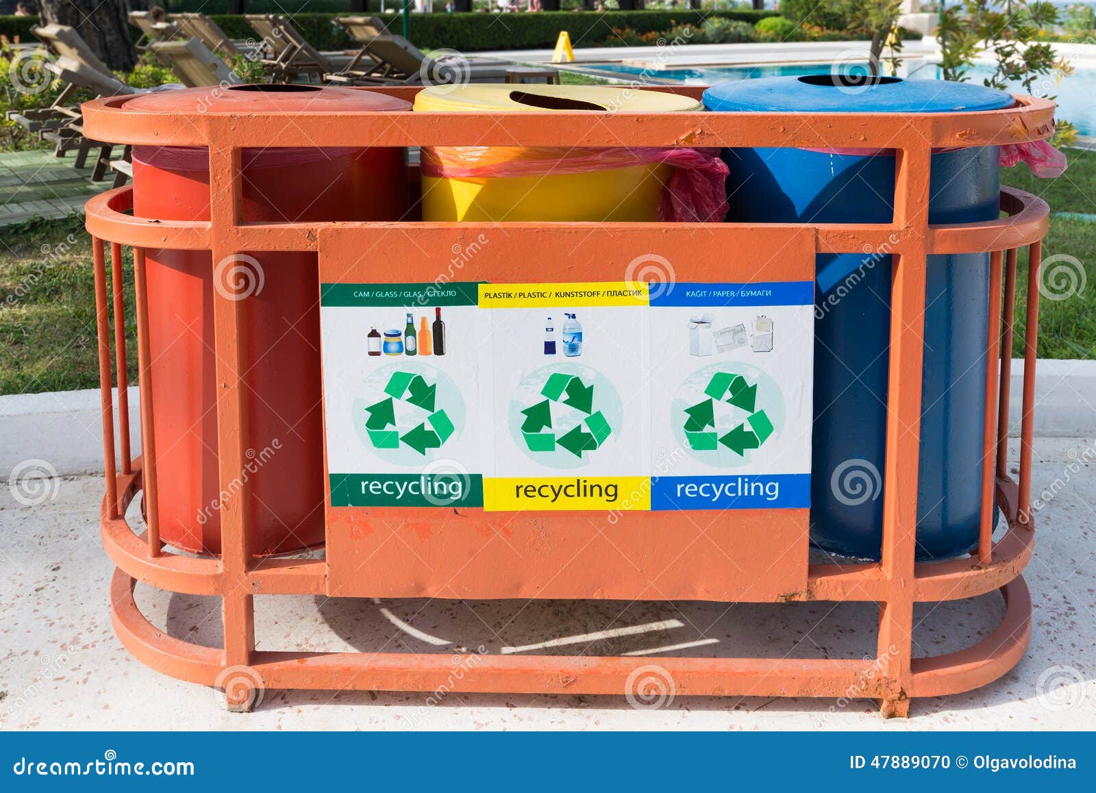 Garbage Containers for Separate Waste Collection Stock Photo - Image of ...