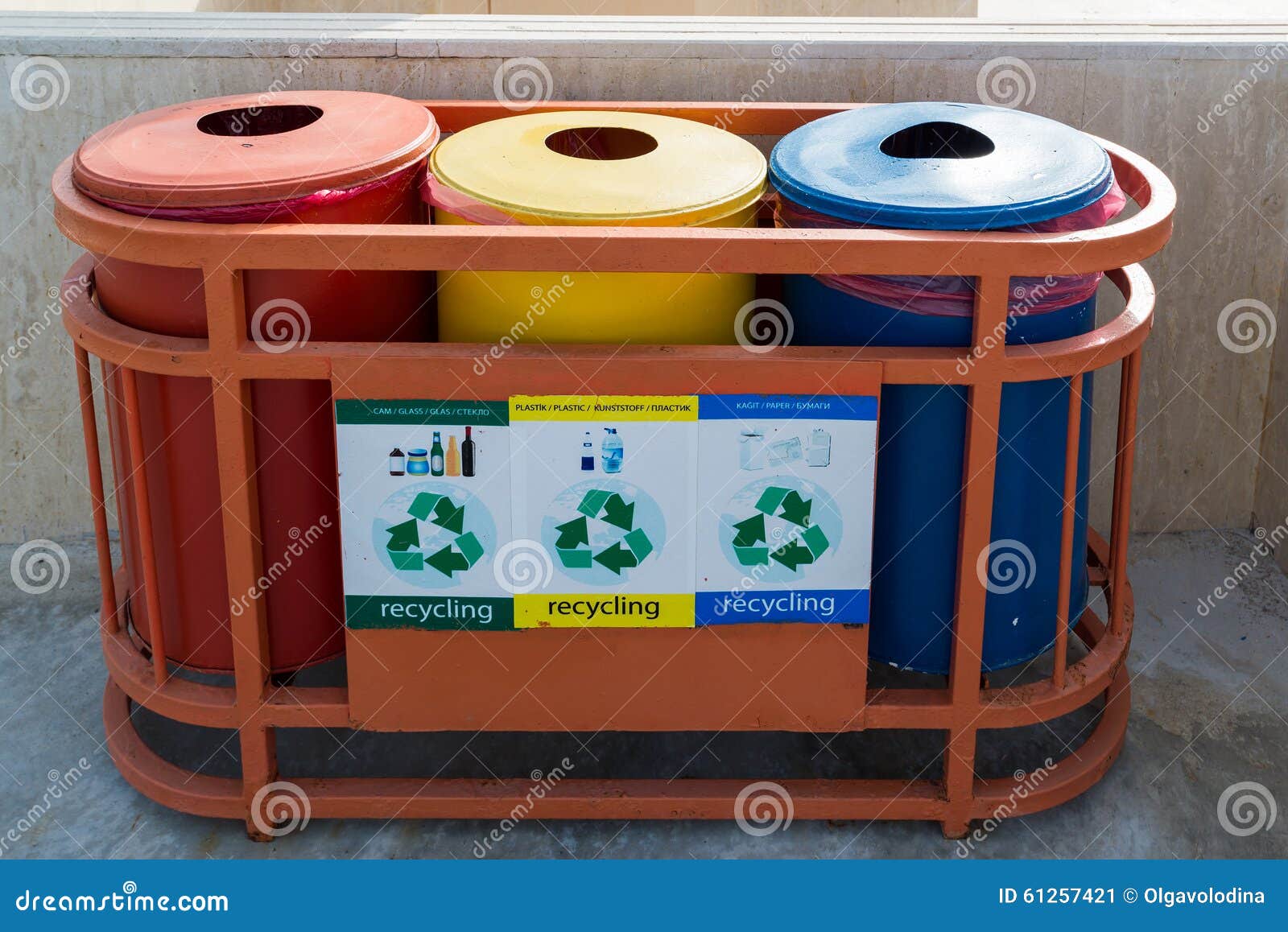 Garbage Containers for Separate Waste Collection Stock Image - Image of ...