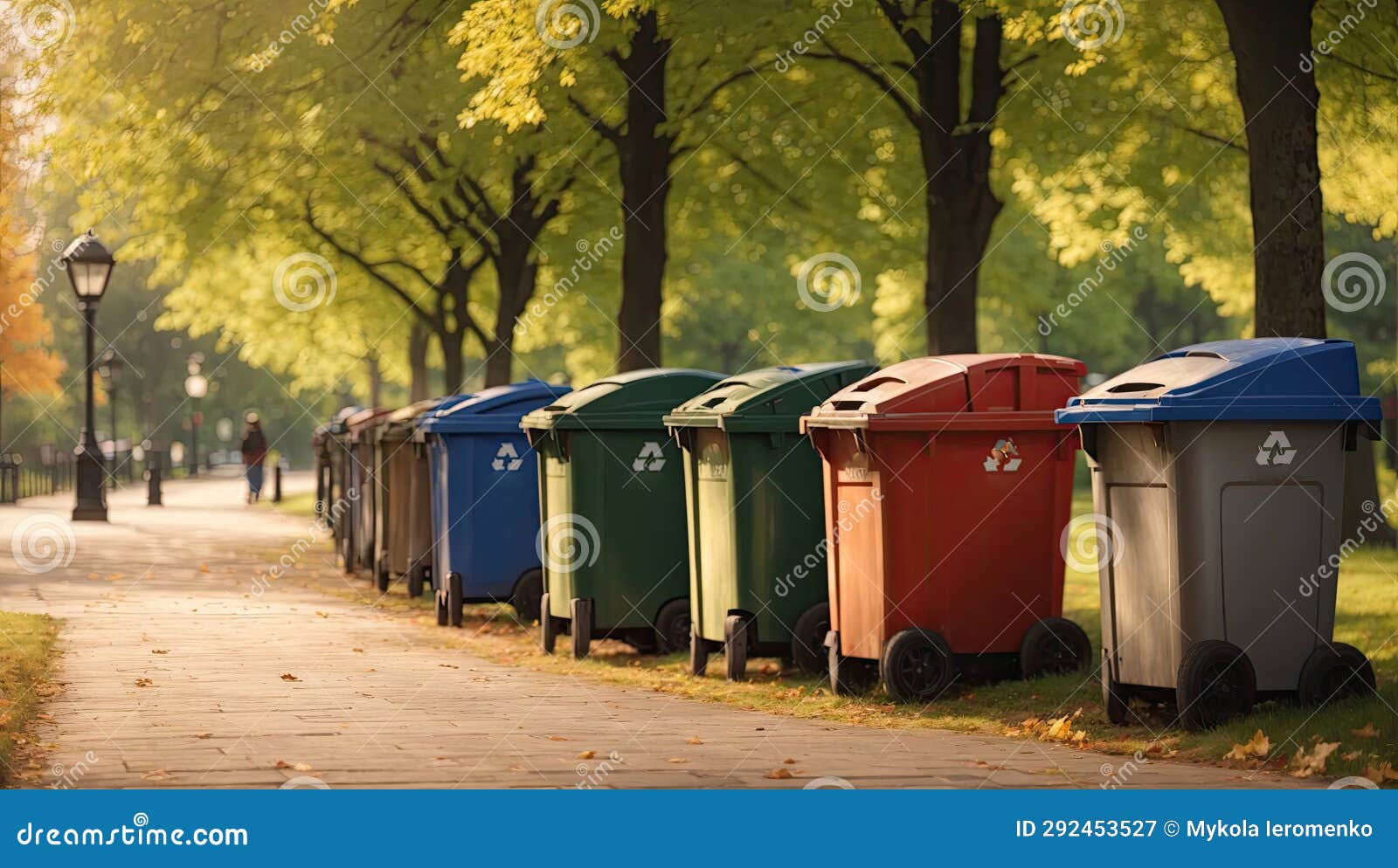 Garbage Containers for Separate Waste Collection Standing in the Park ...