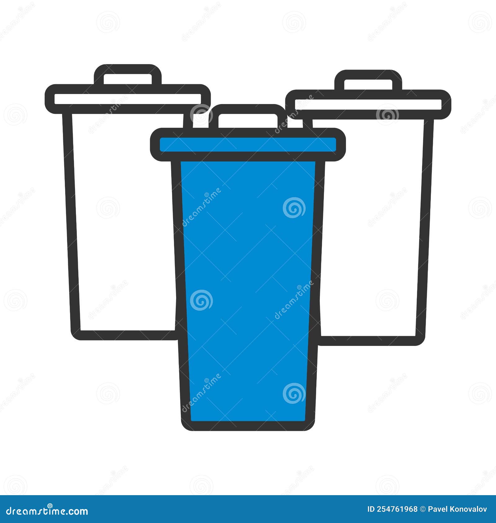 Garbage Containers with Separated Trash Icon Stock Vector ...