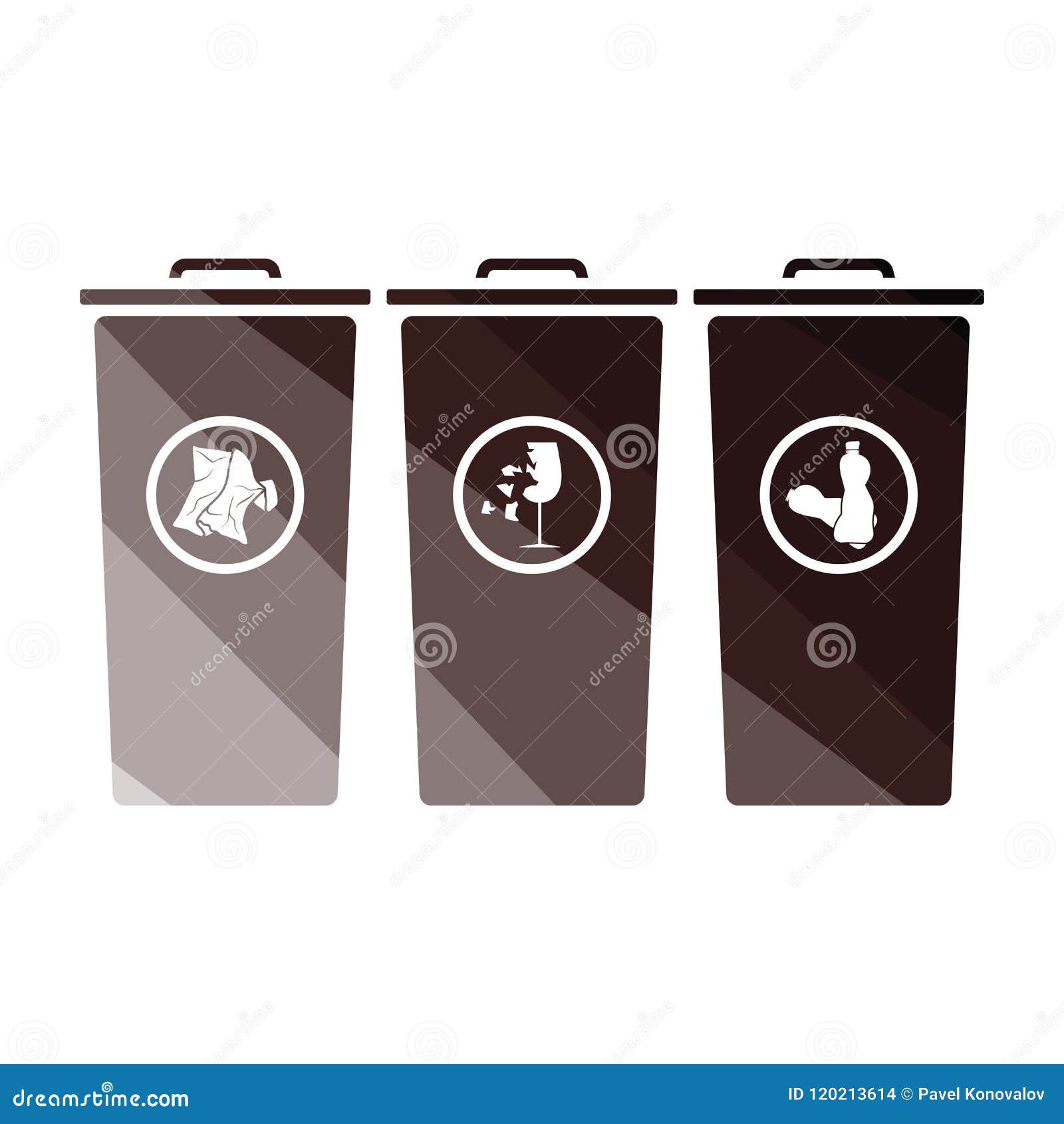 Garbage Containers with Separated Trash Icon Stock Vector ... Garbage Containers with Separated Trash Icon Stock Vector ...